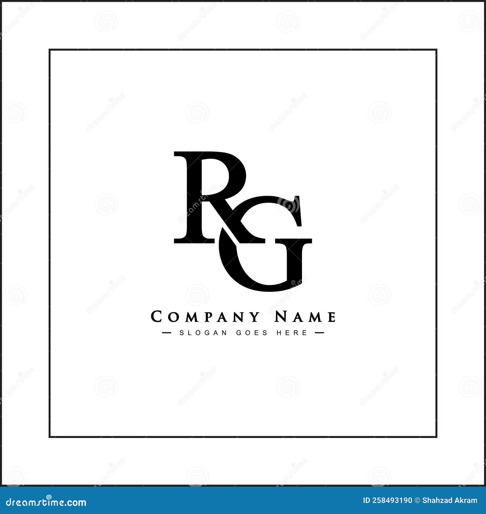 Initial Letter RG Logo - Simple Monogram Logo for Alphabet R and G ...