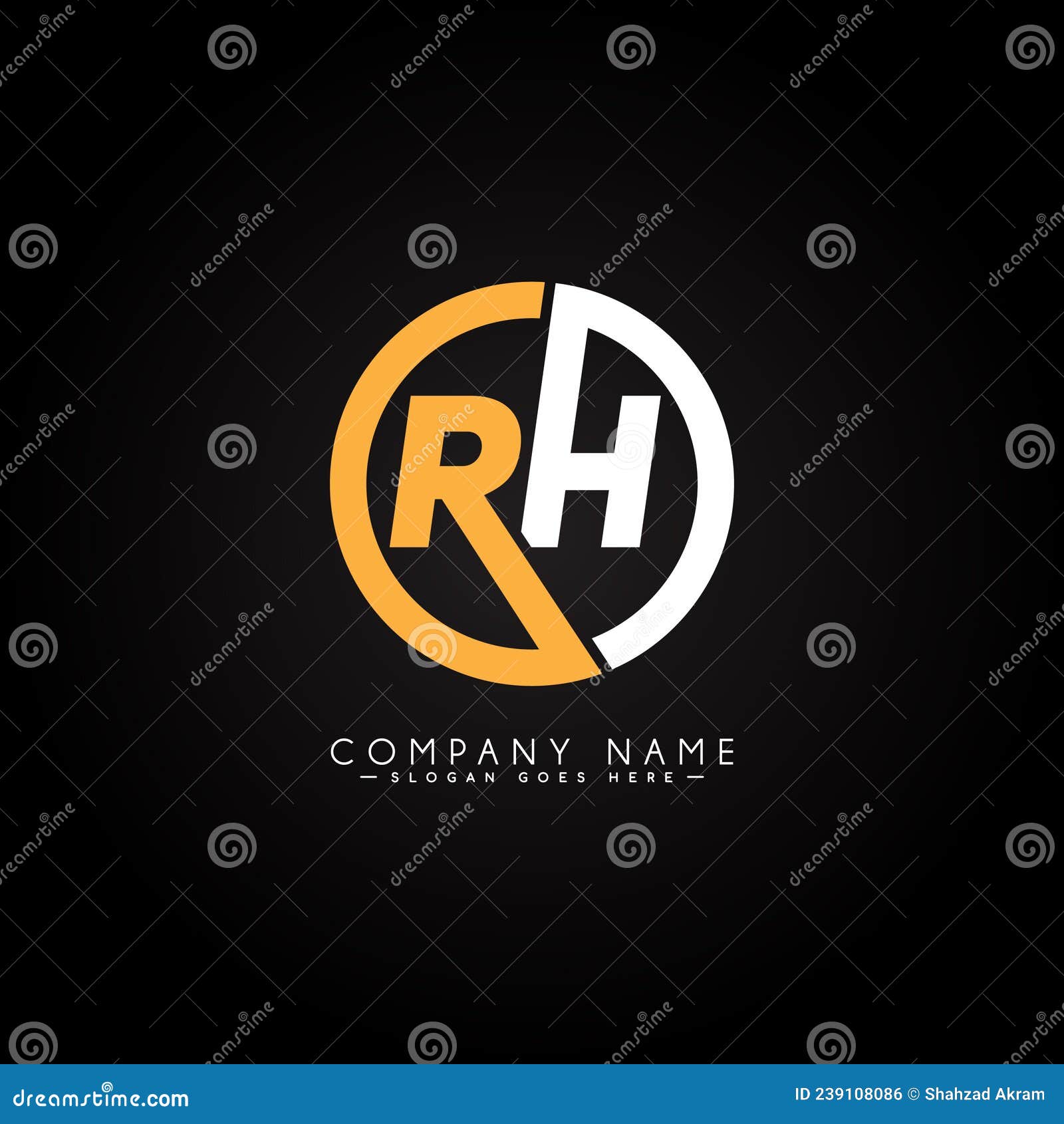 Initial Letter RH Logo - Simple Business Logo Stock Vector ...