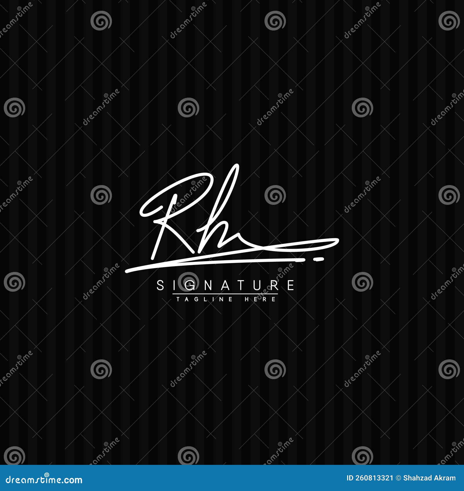 Initial Letter RH Vector Logo Template in Handwritten Signature Style ...