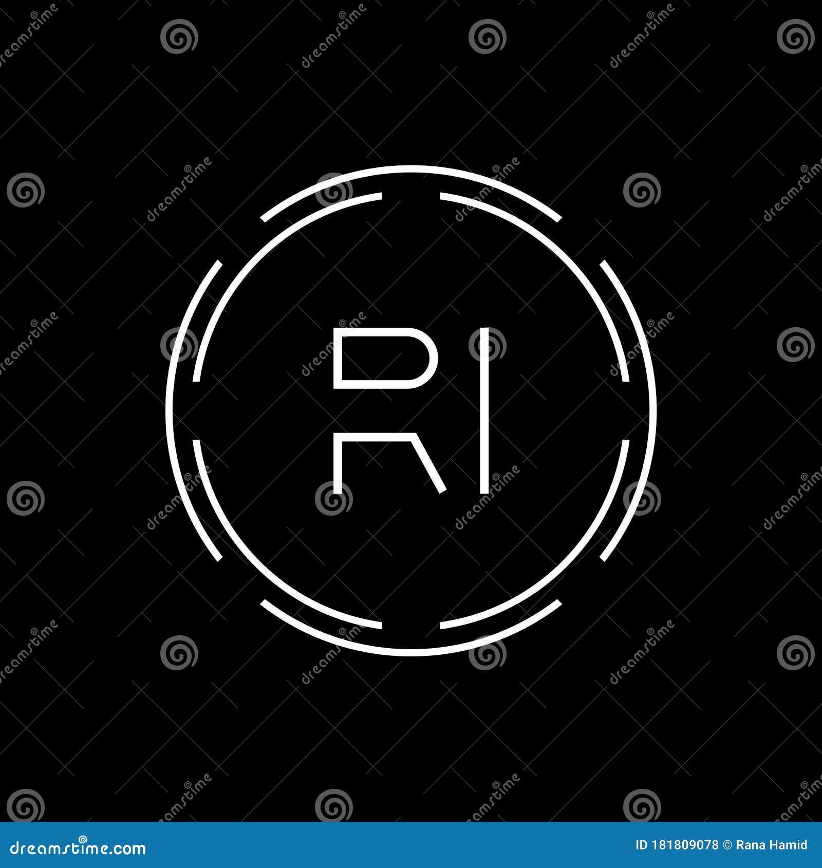 Initial Letter RI Logo Creative Typography Vector Template. Digital ...