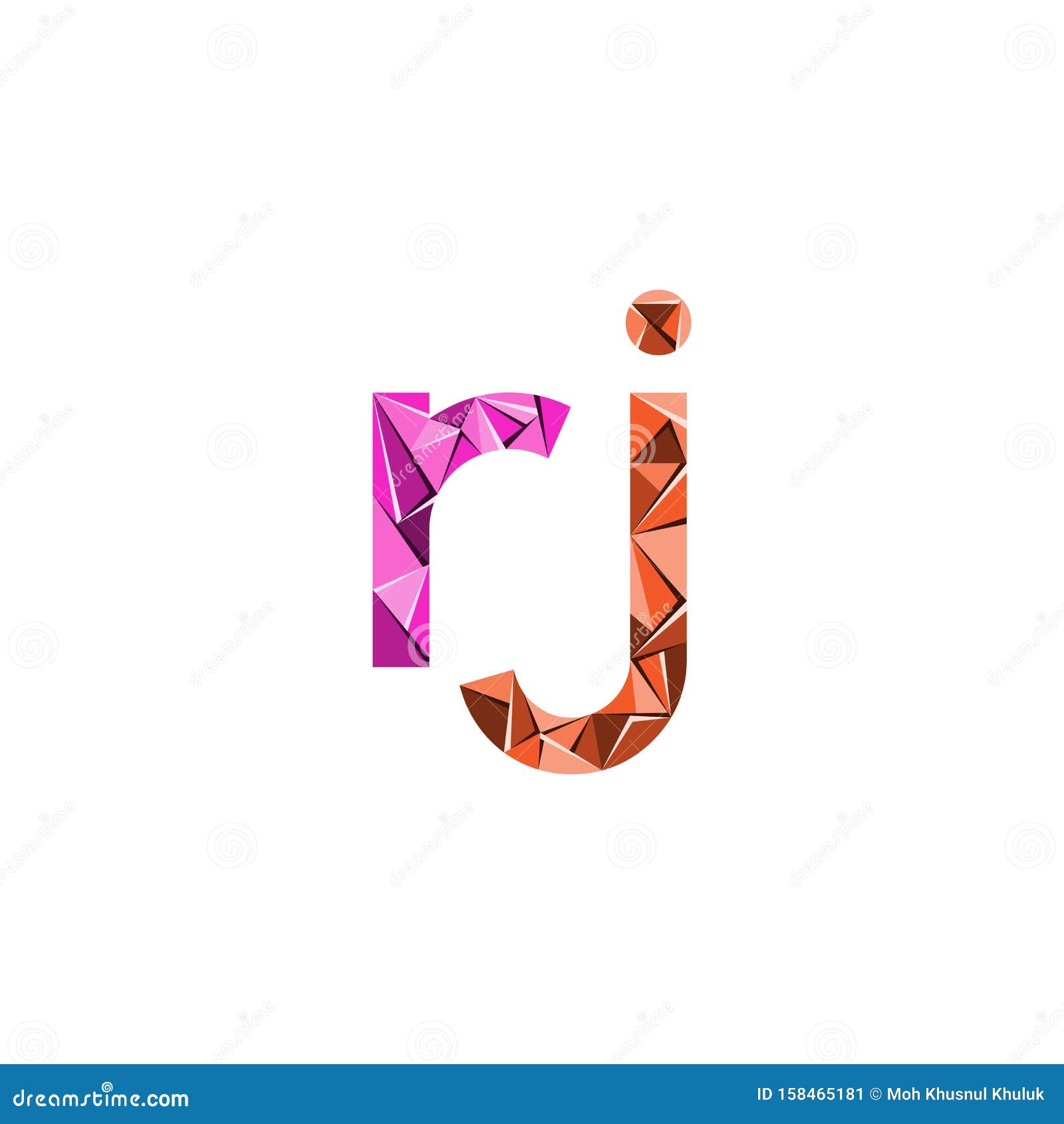 Initial Letter Rj Abstract Triangle Logo Vector Stock Vector ...