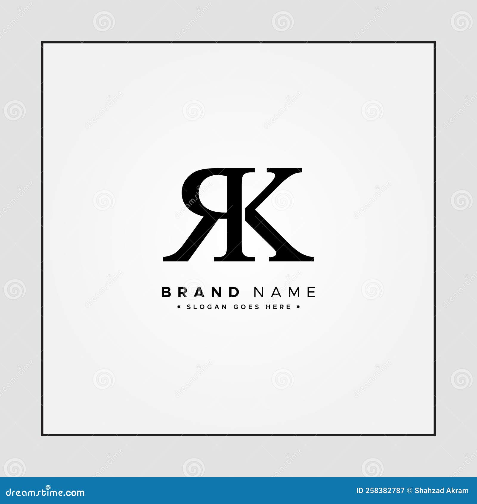 Initial Letter RK Logo - Minimal Business Logo Stock Vector ...