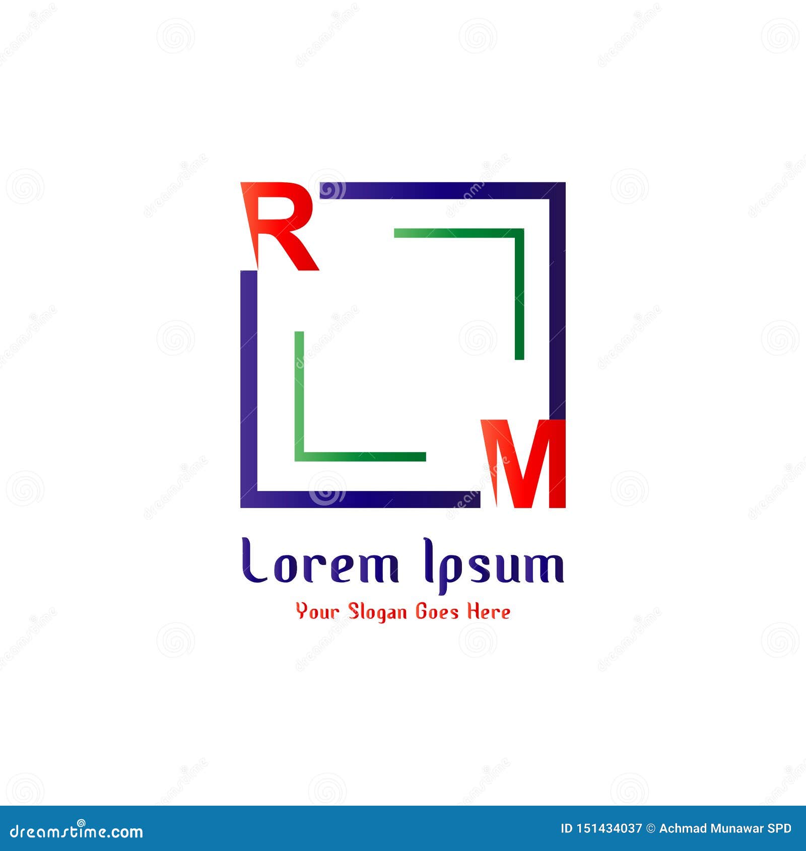 Initial Letter RM Logo Template Design Stock Illustration ...