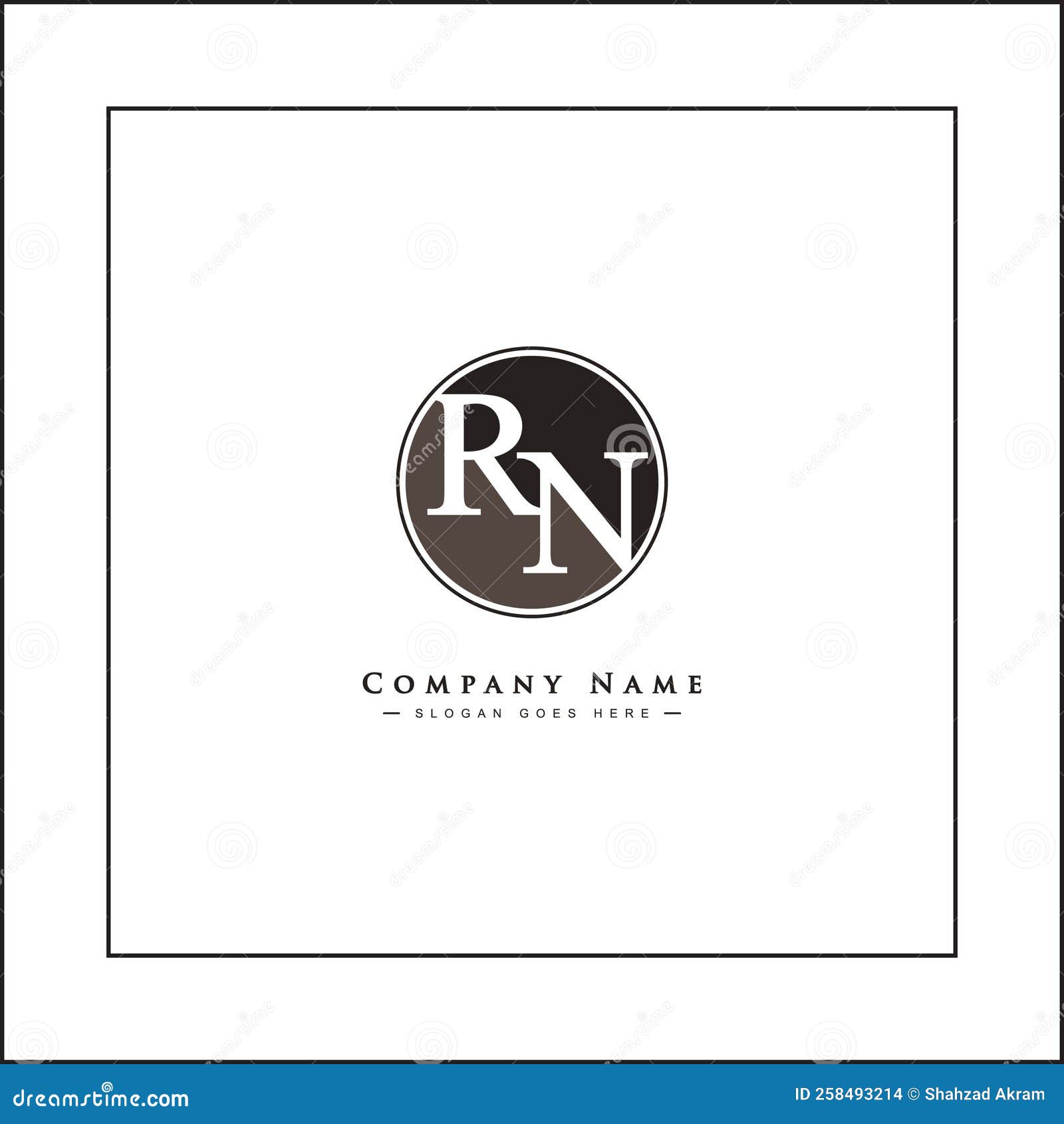 Initial Letter RN Logo - Minimal Monogram Logo Stock Vector ...