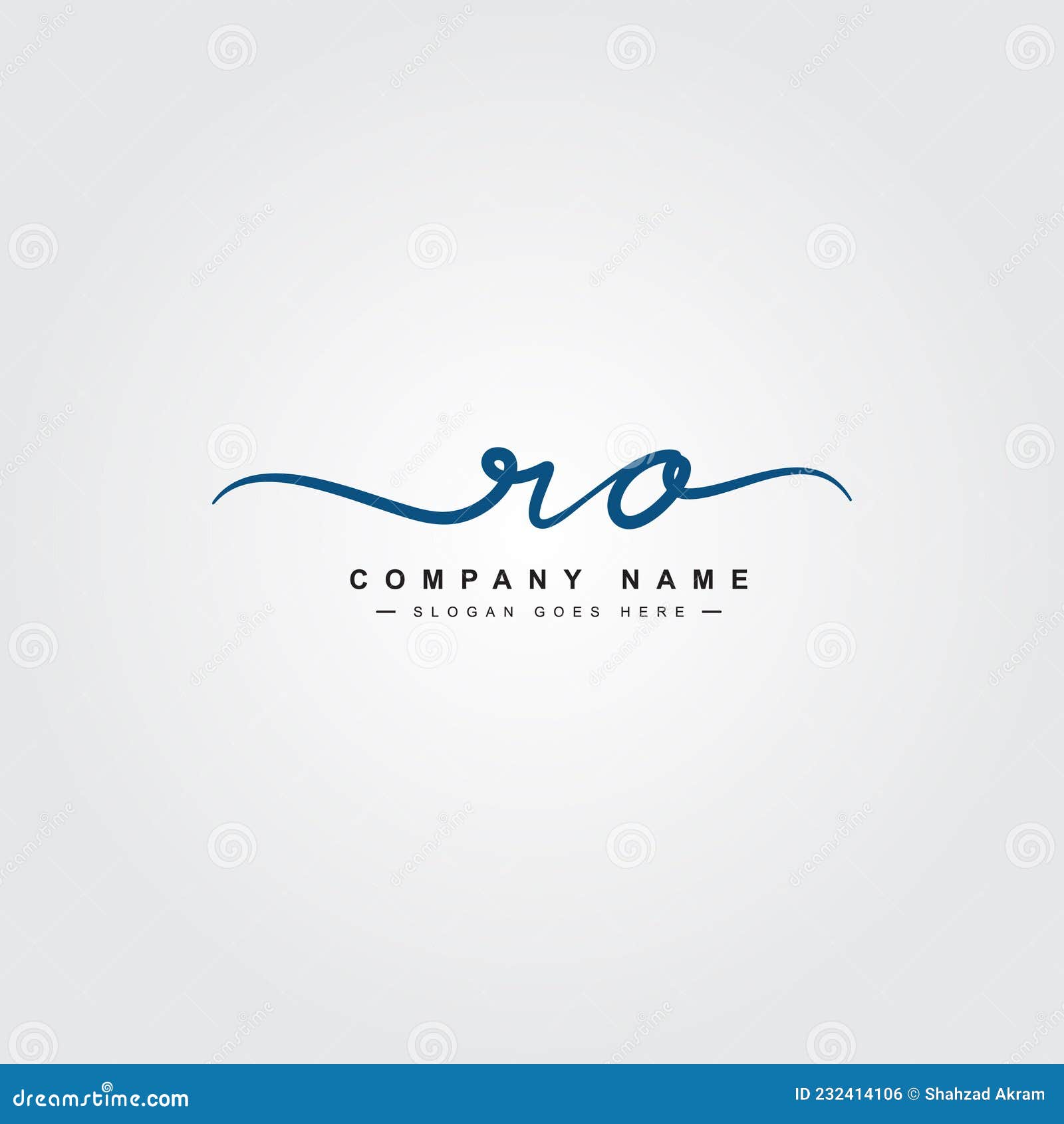 Initial Letter RO Logo - Handwritten Signature Style Logo Stock Vector ...