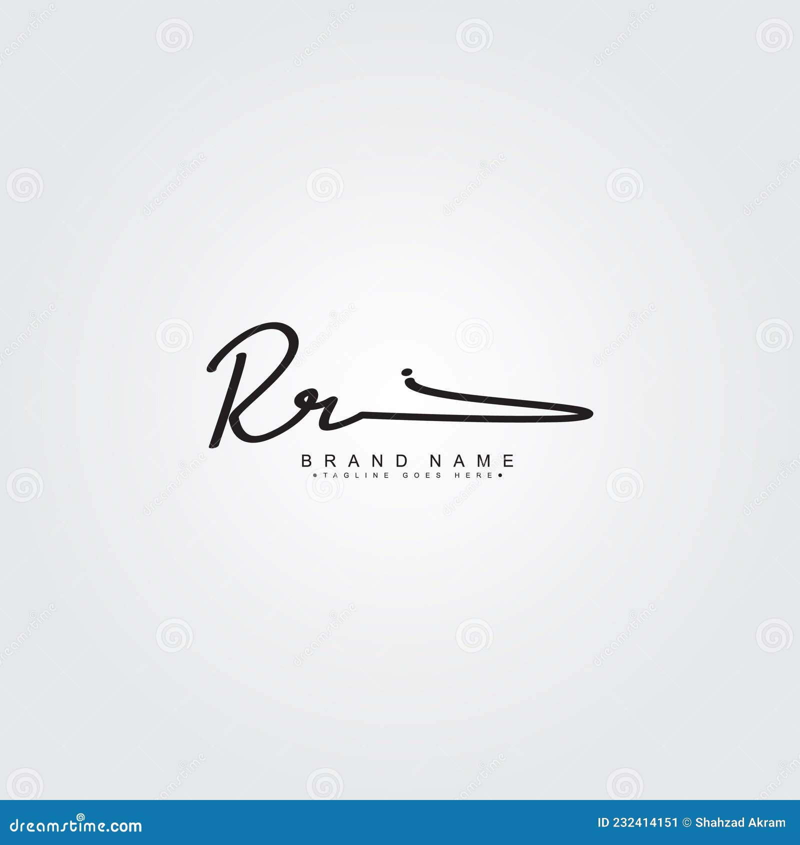 Initial Letter RR Logo - Handwritten Signature Logo Stock Vector ...