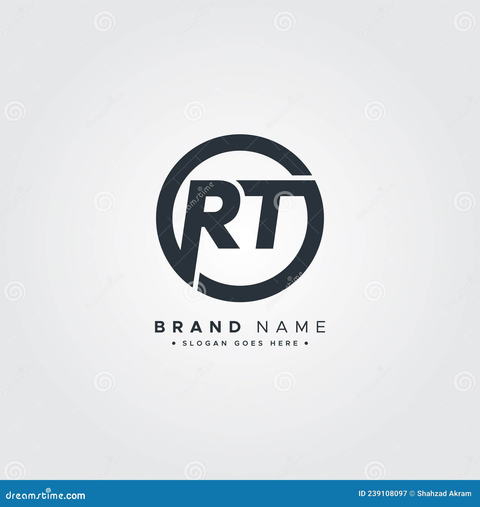 Initial Letter RT Logo - Minimal Business Logo Stock Vector ...