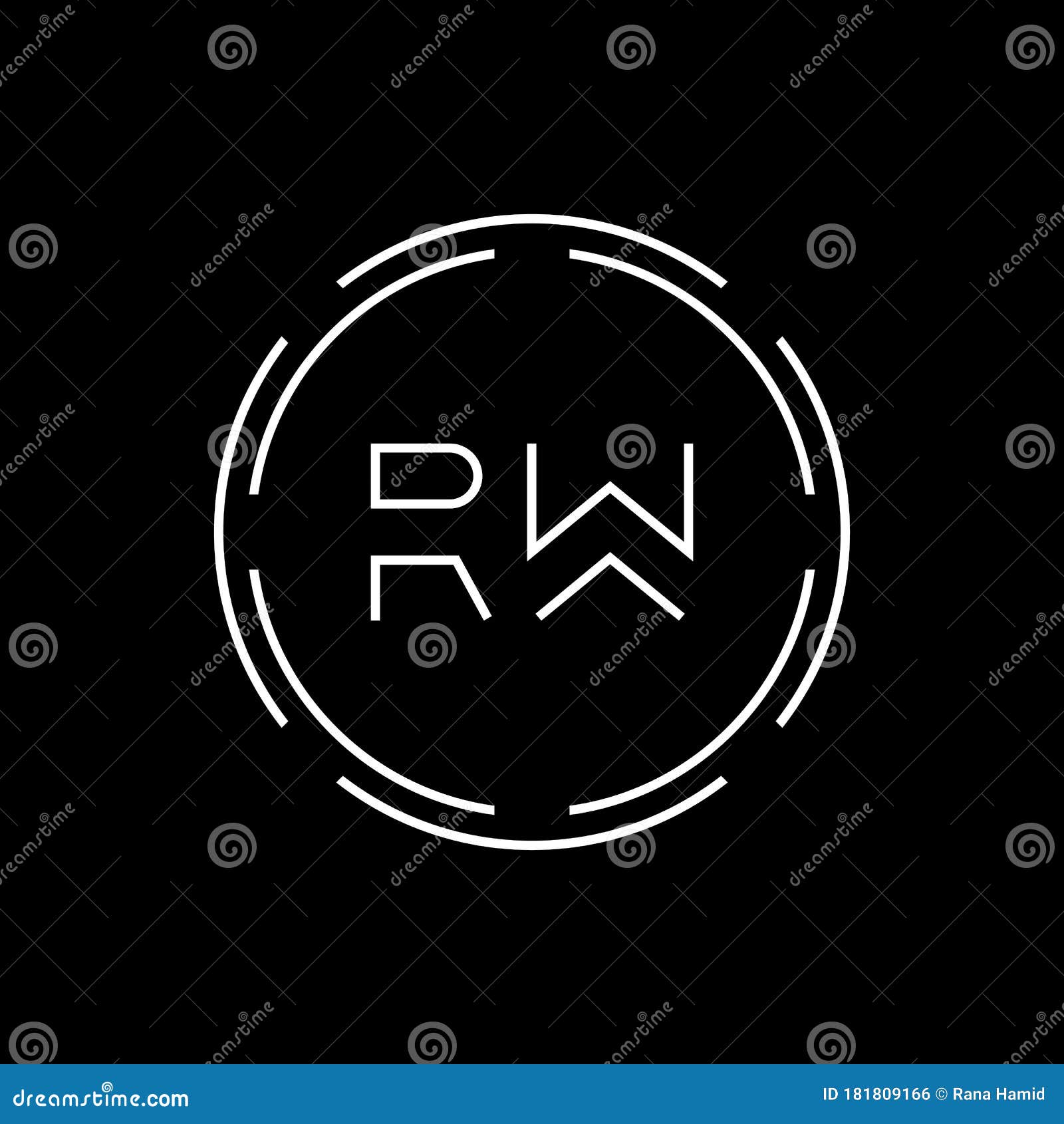 Initial Letter RW Logo Creative Typography Vector Template. Digital ...