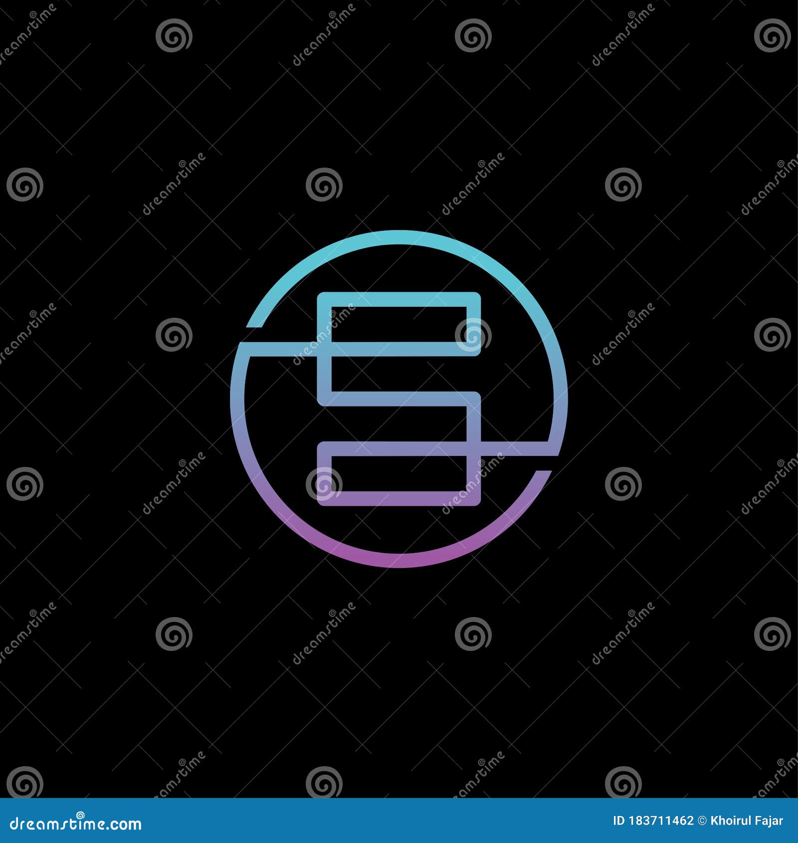 Initial Letter S with a Circle Shape, Vector Illustration Stock Vector ...