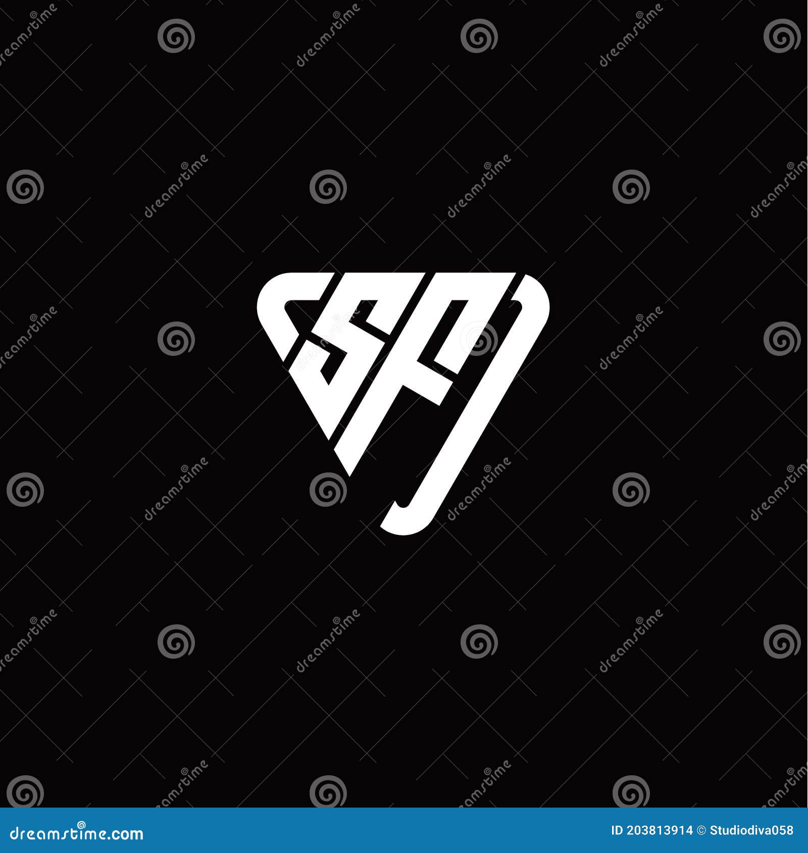 Initial Letter S F Linked Triangle Design Logo Stock Vector ...