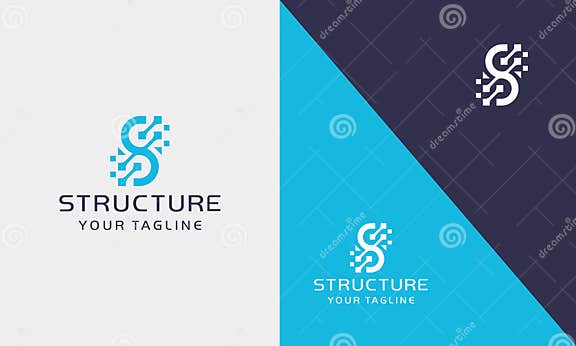 Initial Letter S Framework with Wire Structure Modern Logotype Stock ...