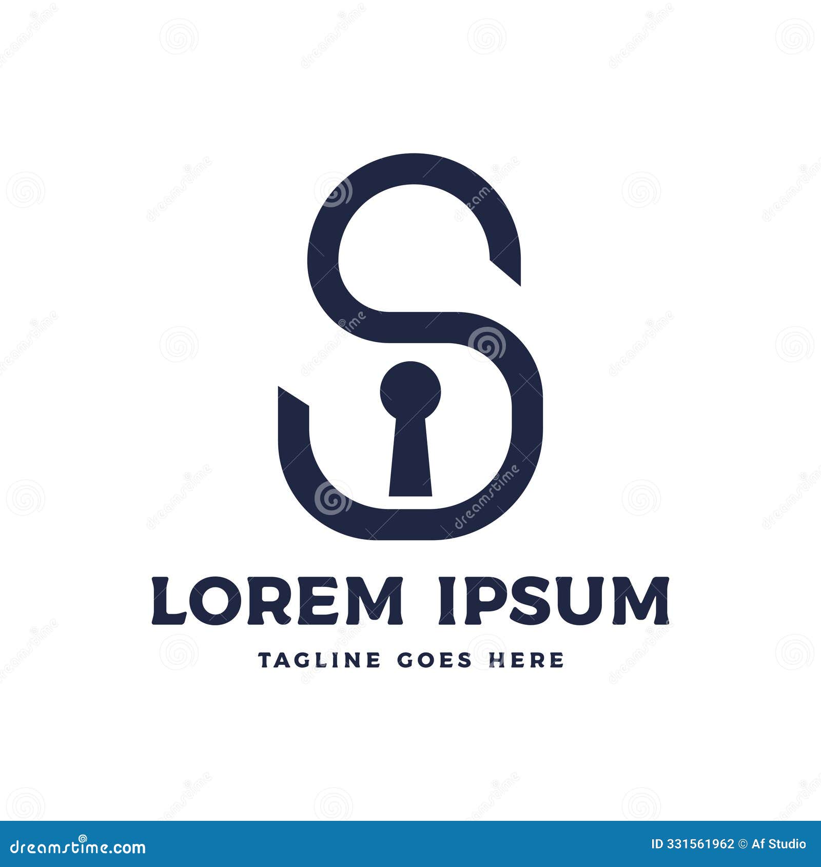 Initial Letter S with Keyhole Padlock for Secure Security Protection ...