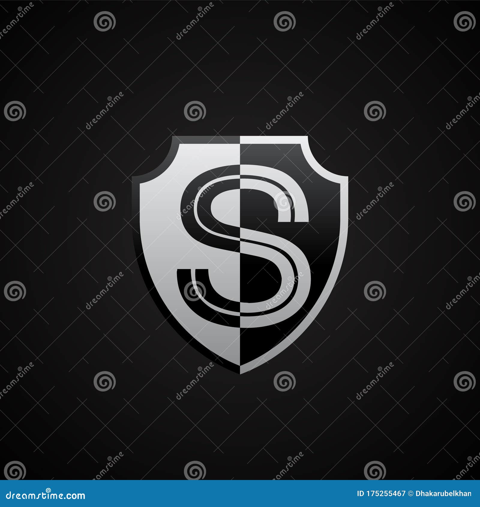 Initial Letter S in the Shield, Letter S Shield Icon Stock Vector ...