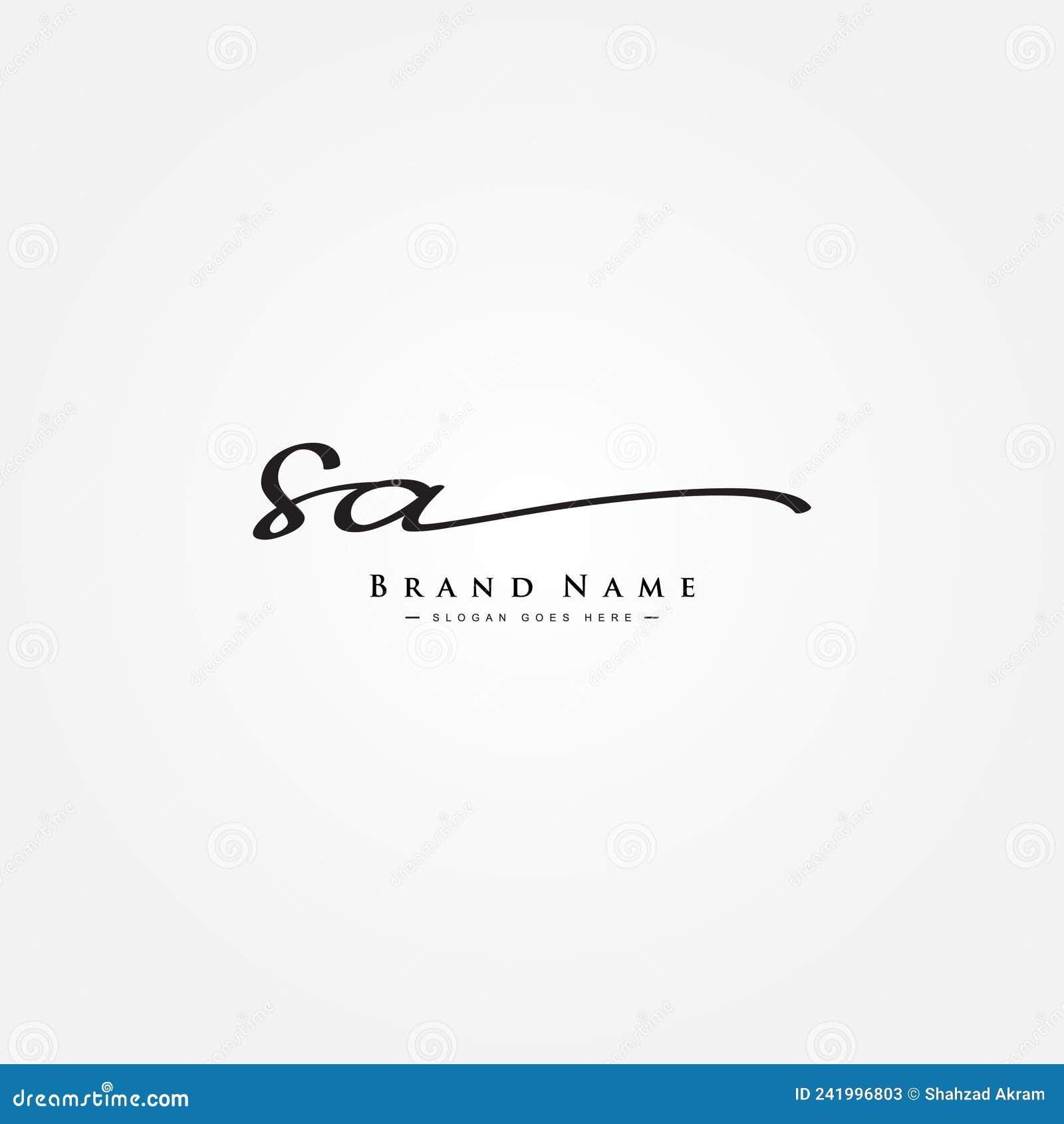 Initial Letter SA Logo - Handwritten Signature Logo Stock Vector ...