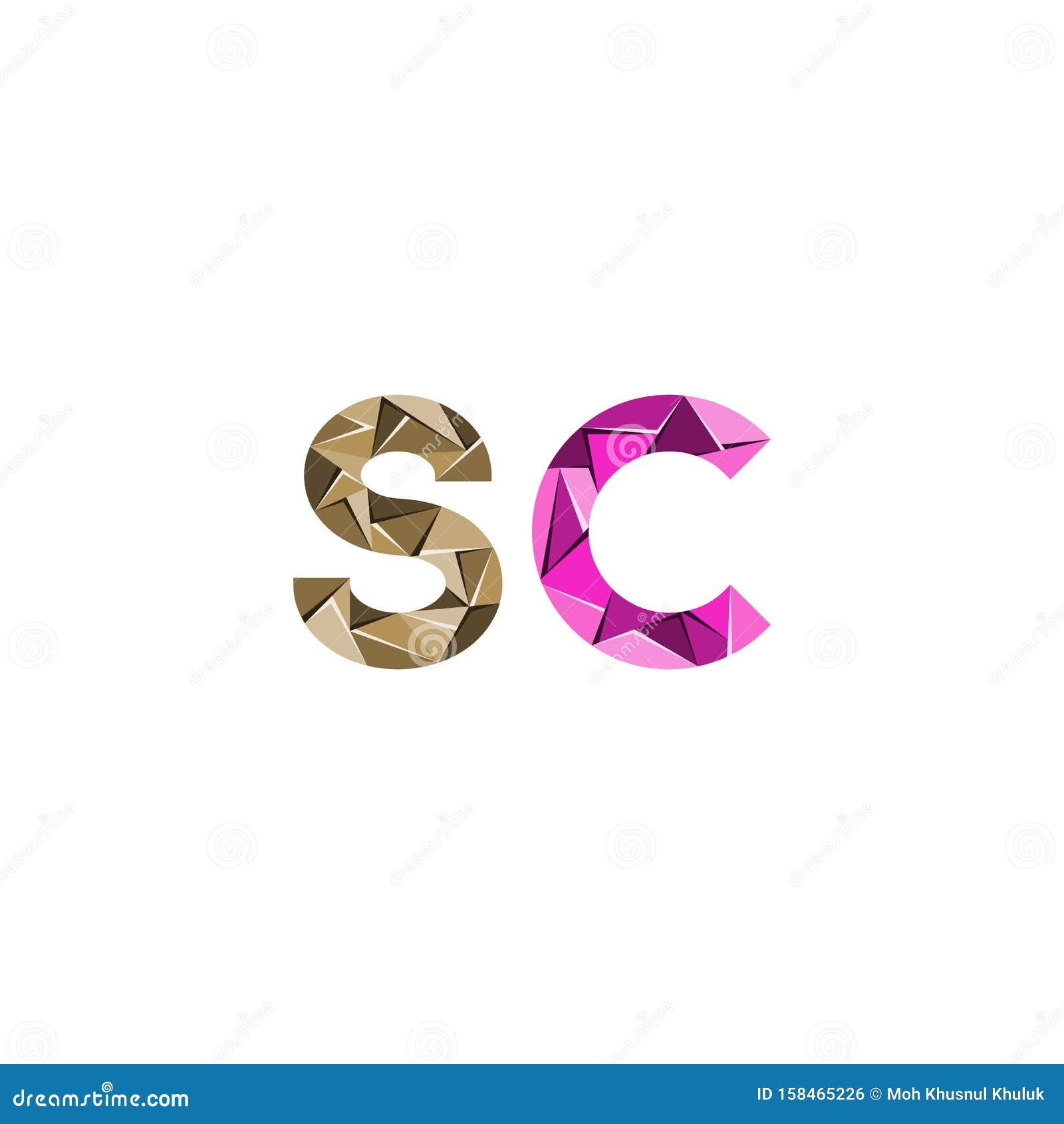Initial Letter Sc Abstract Triangle Logo Vector Stock Vector ...