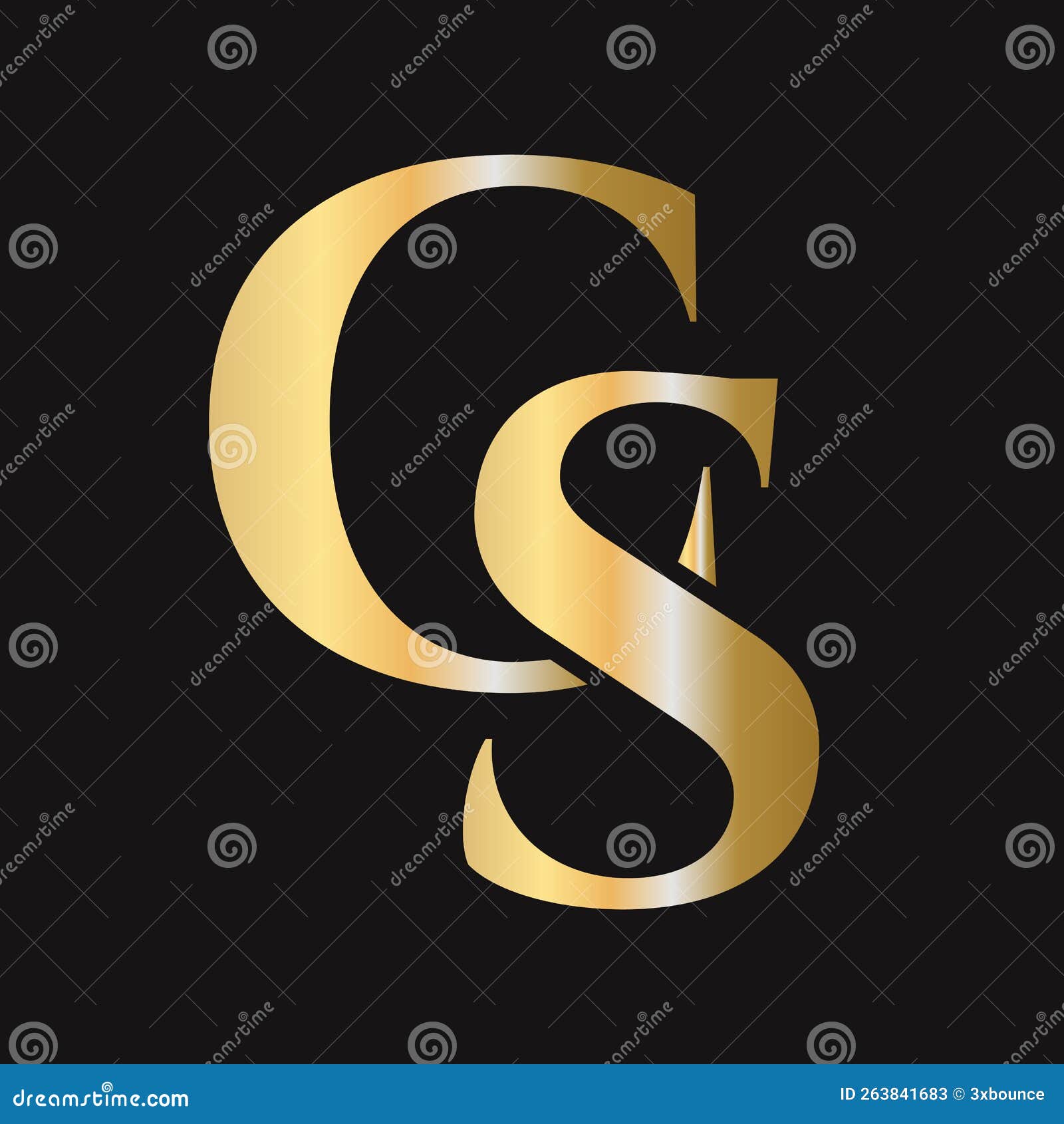 Initial Letter SC, CS Logo Design Vector Template. Monogram SC Logotype ...