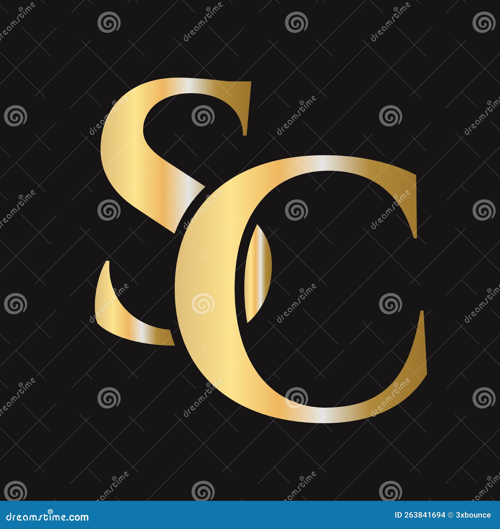 Initial Letter SC, CS Logo Design Vector Template. Monogram SC Logotype ...