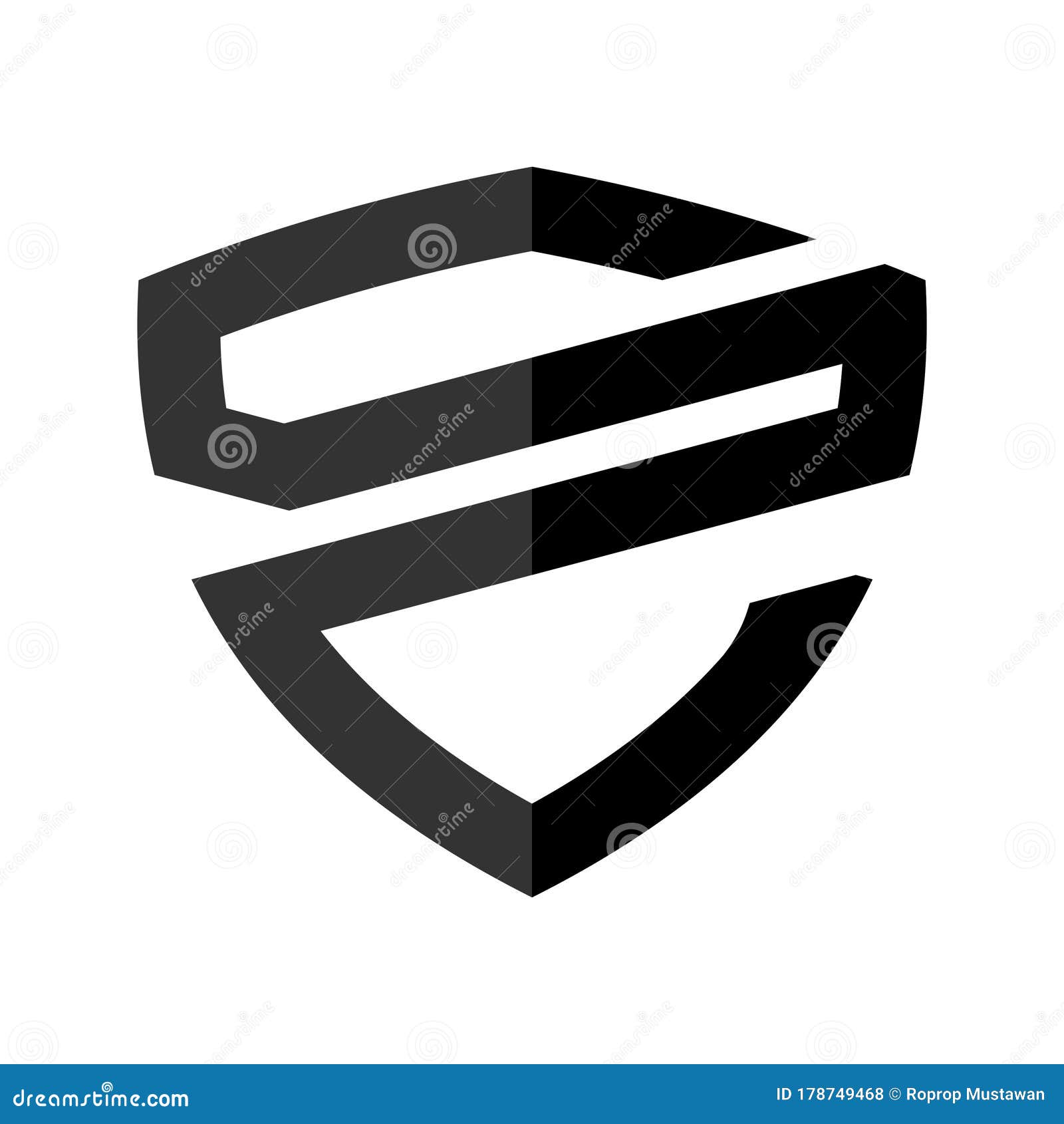 Initial Letter SC Logo Template with Modern Geometric Shield Symbol in ...