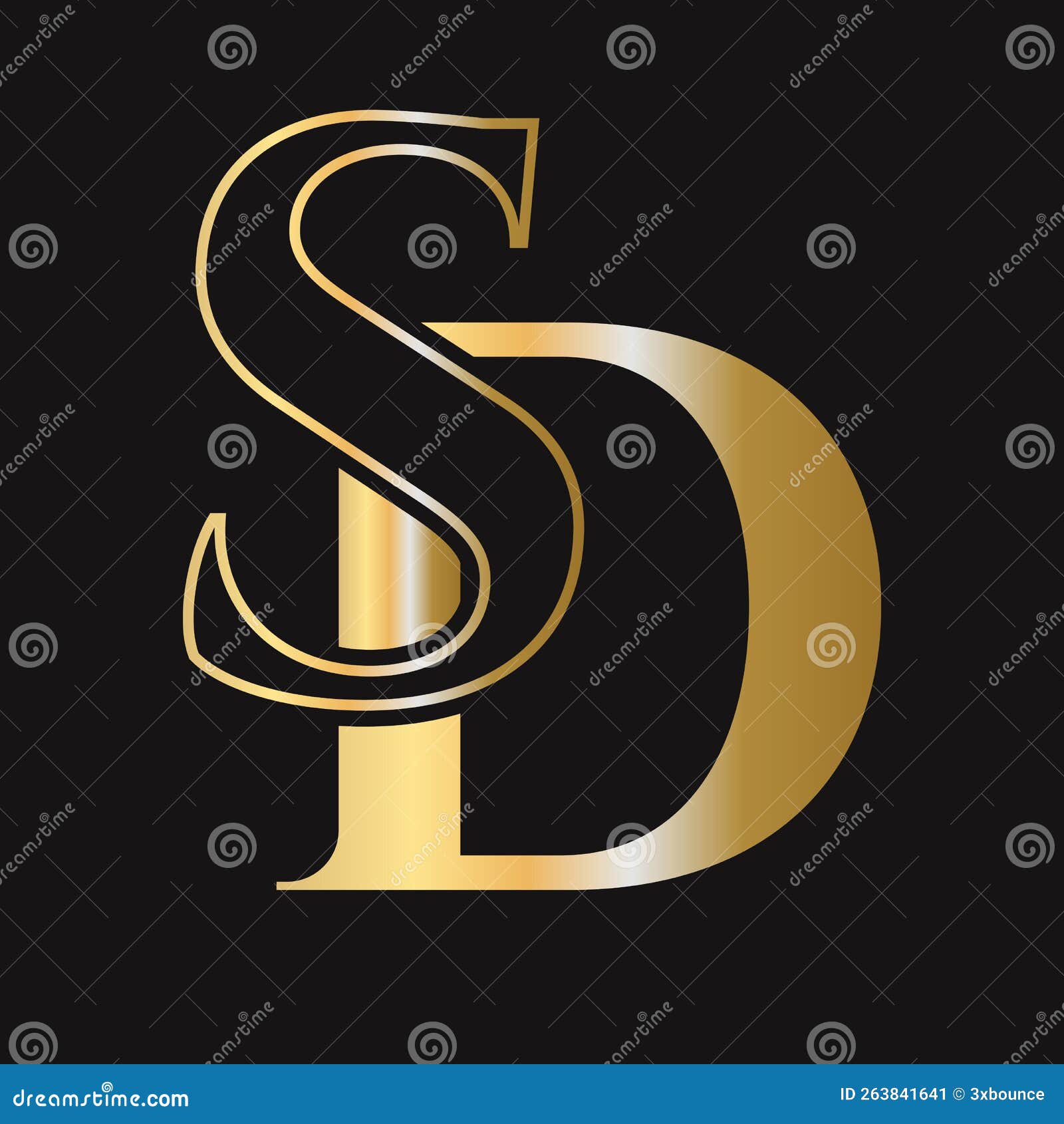 Initial Letter SD, DS Logo Design Vector Template. Monogram SD Logotype ...
