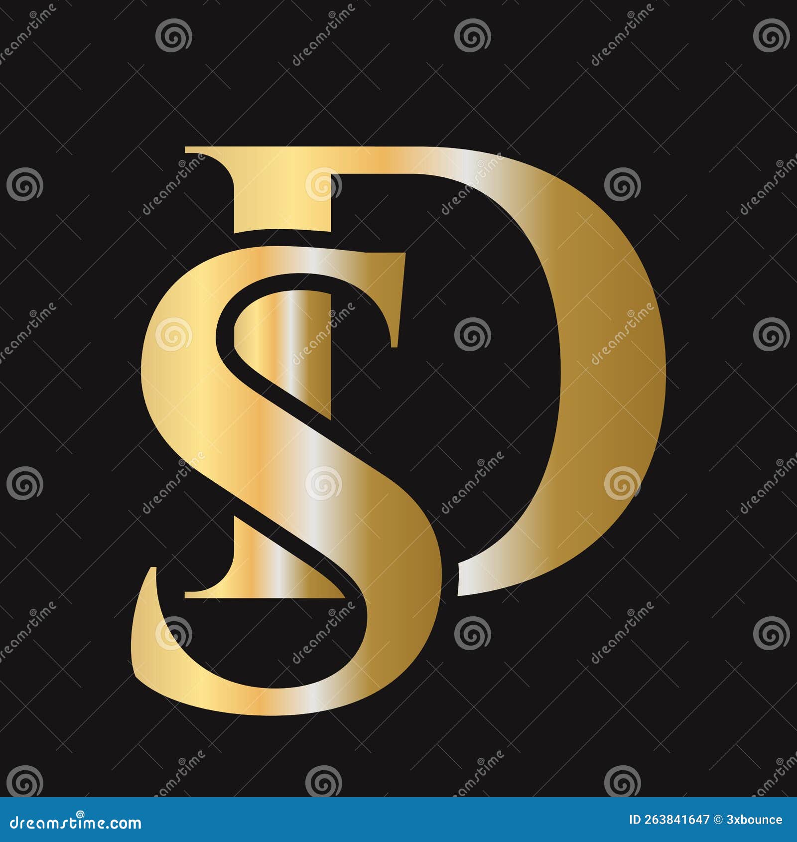 Initial Letter SD, DS Logo Design Vector Template. Monogram SD Logotype ...