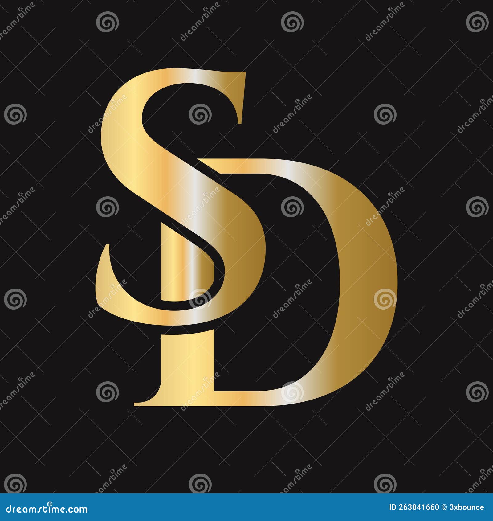Initial Letter SD, DS Logo Design Vector Template. Monogram SD Logotype ...