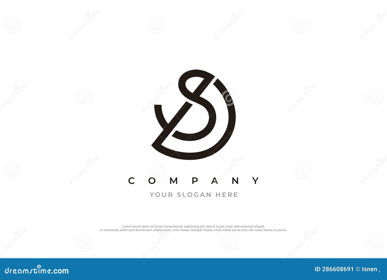 Initial Letter SD or DS Monogram Logo Design Stock Illustration ...
