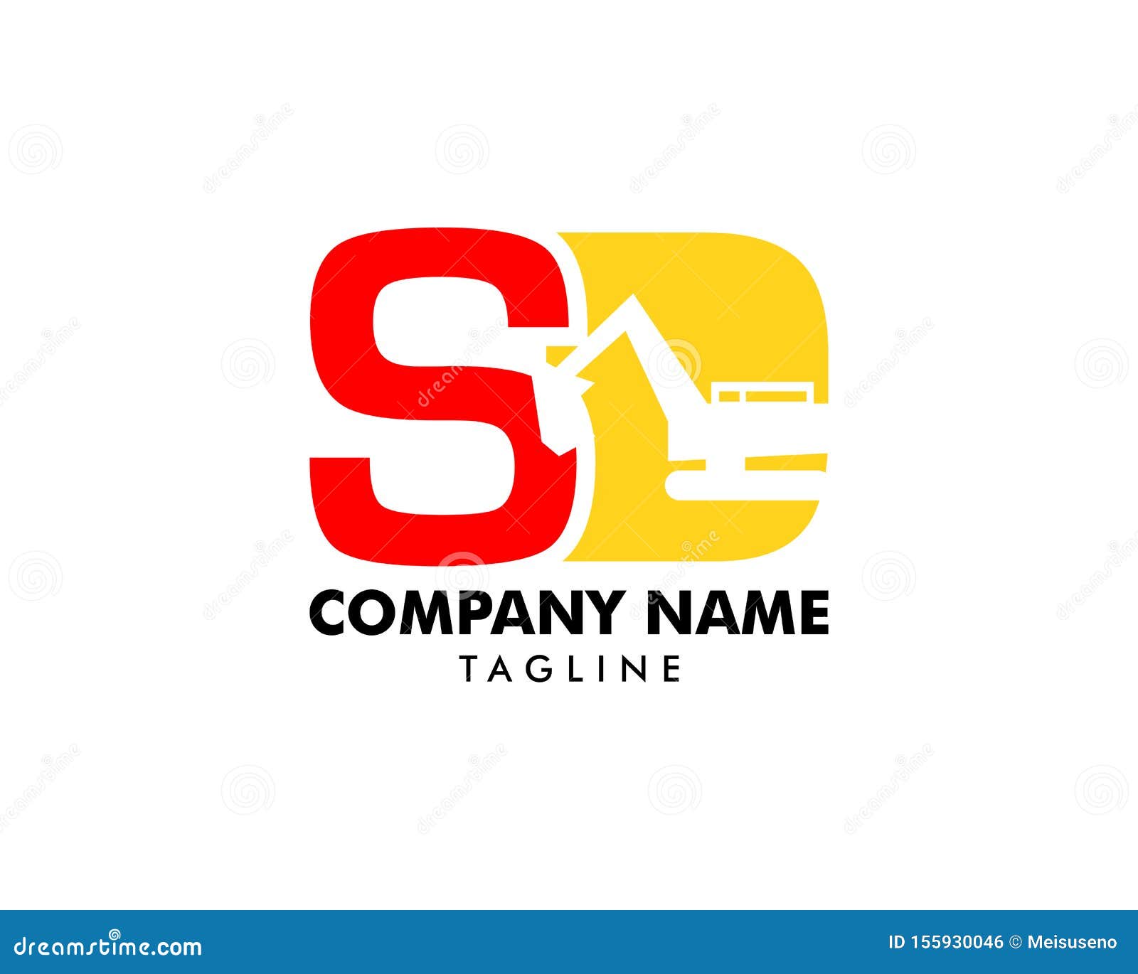 Initial Letter SD Excavator Logo Concept Vector Stock Vector ...