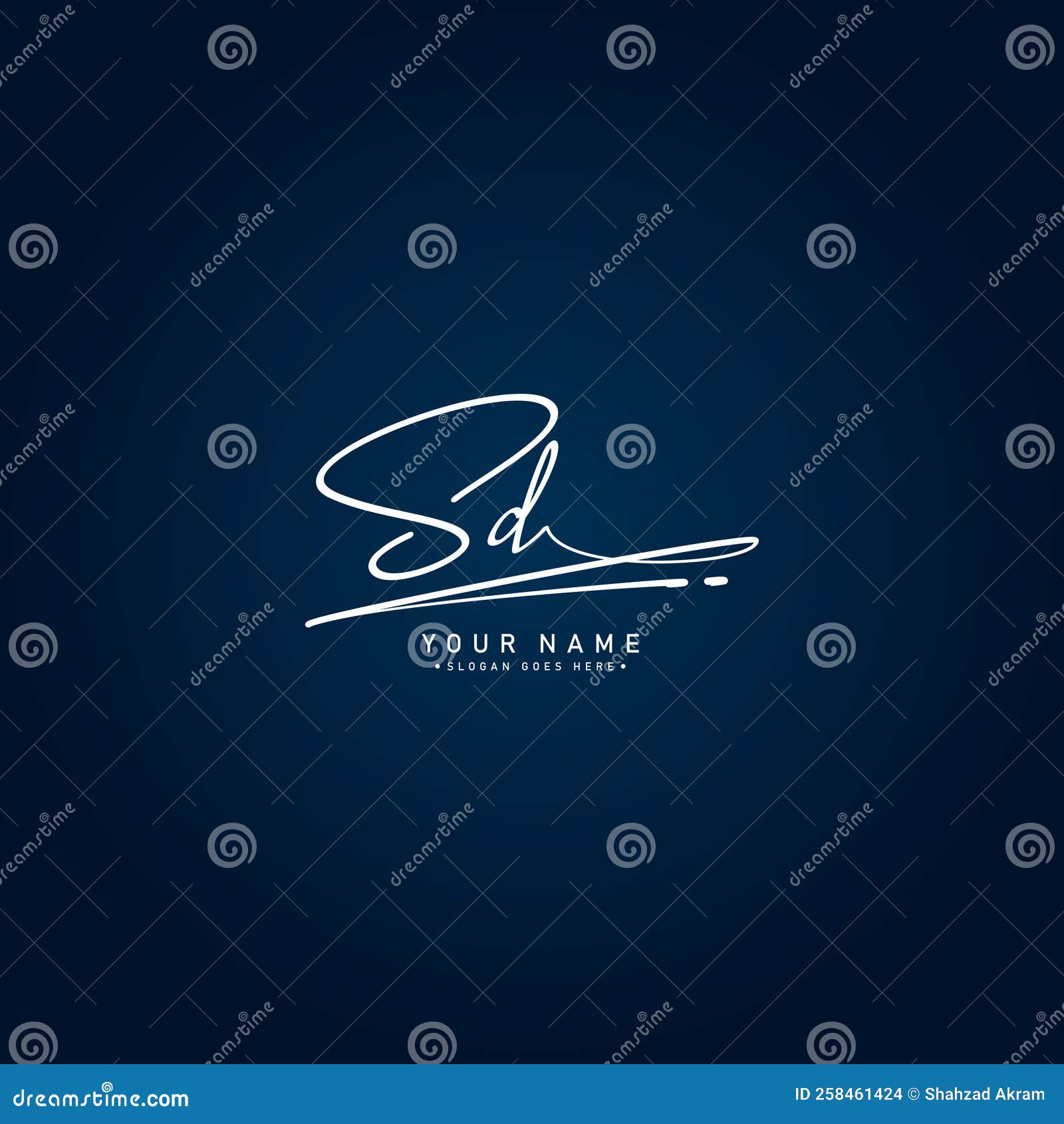 Initial Letter SD Logo - Hand Drawn Signature Style Logo Stock Vector ...