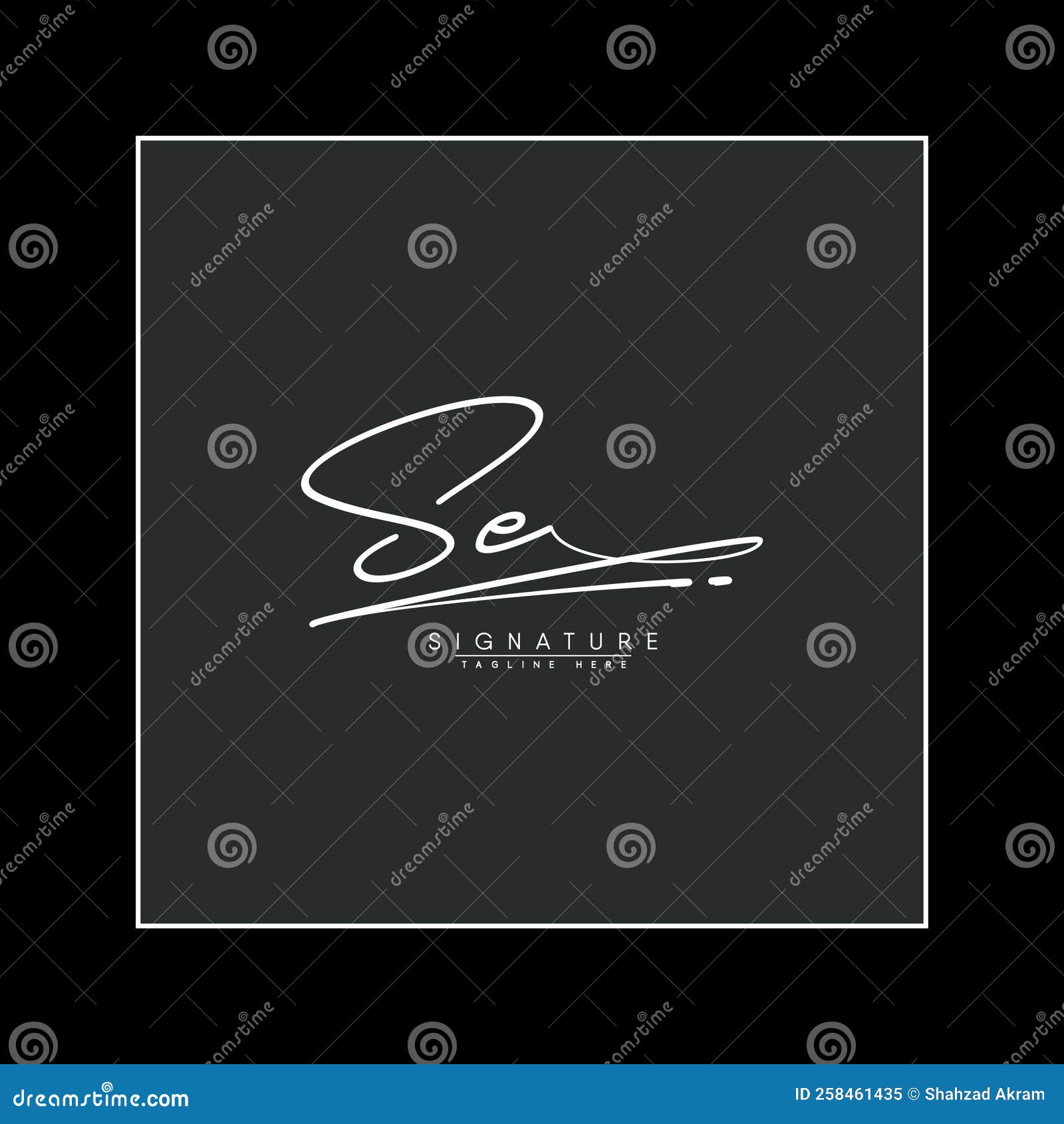 Initial Letter SE Logo, Handwritten Signature Logo Cartoon Vector ...