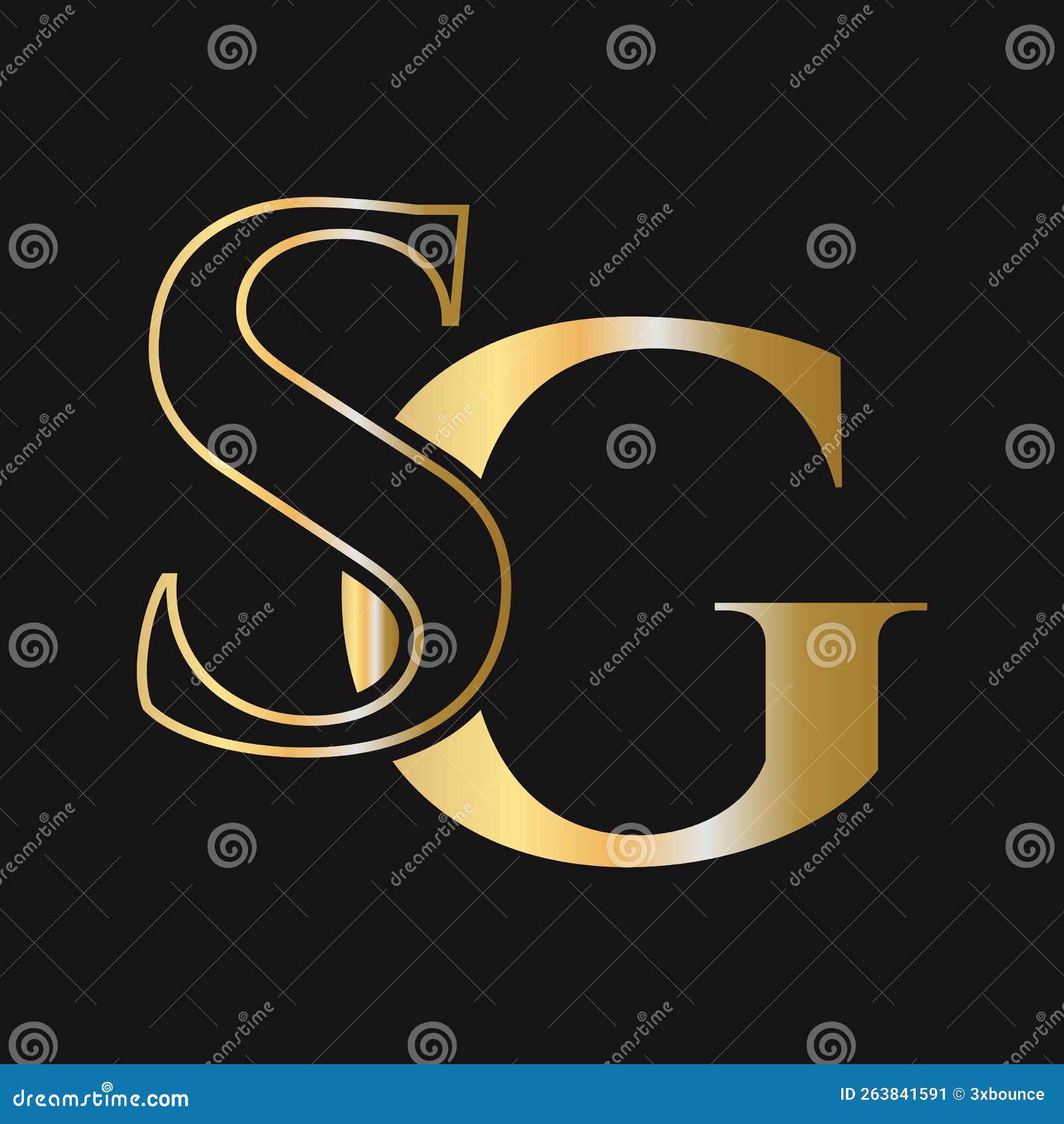Initial Letter SG, GS Logo Design Vector Template. Monogram SG Logotype ...