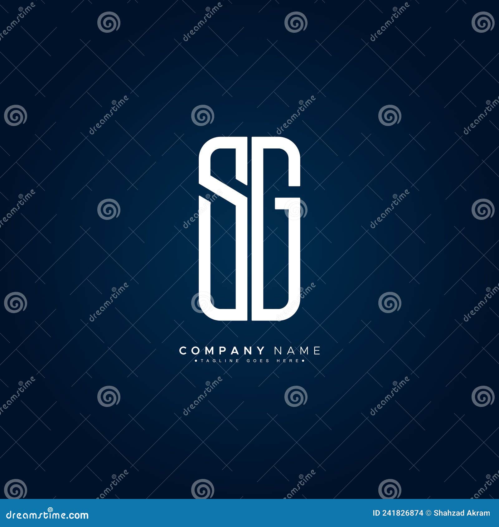 Initial Letter SG Logo - Minimal Alphabet Logo Vector Illustration ...