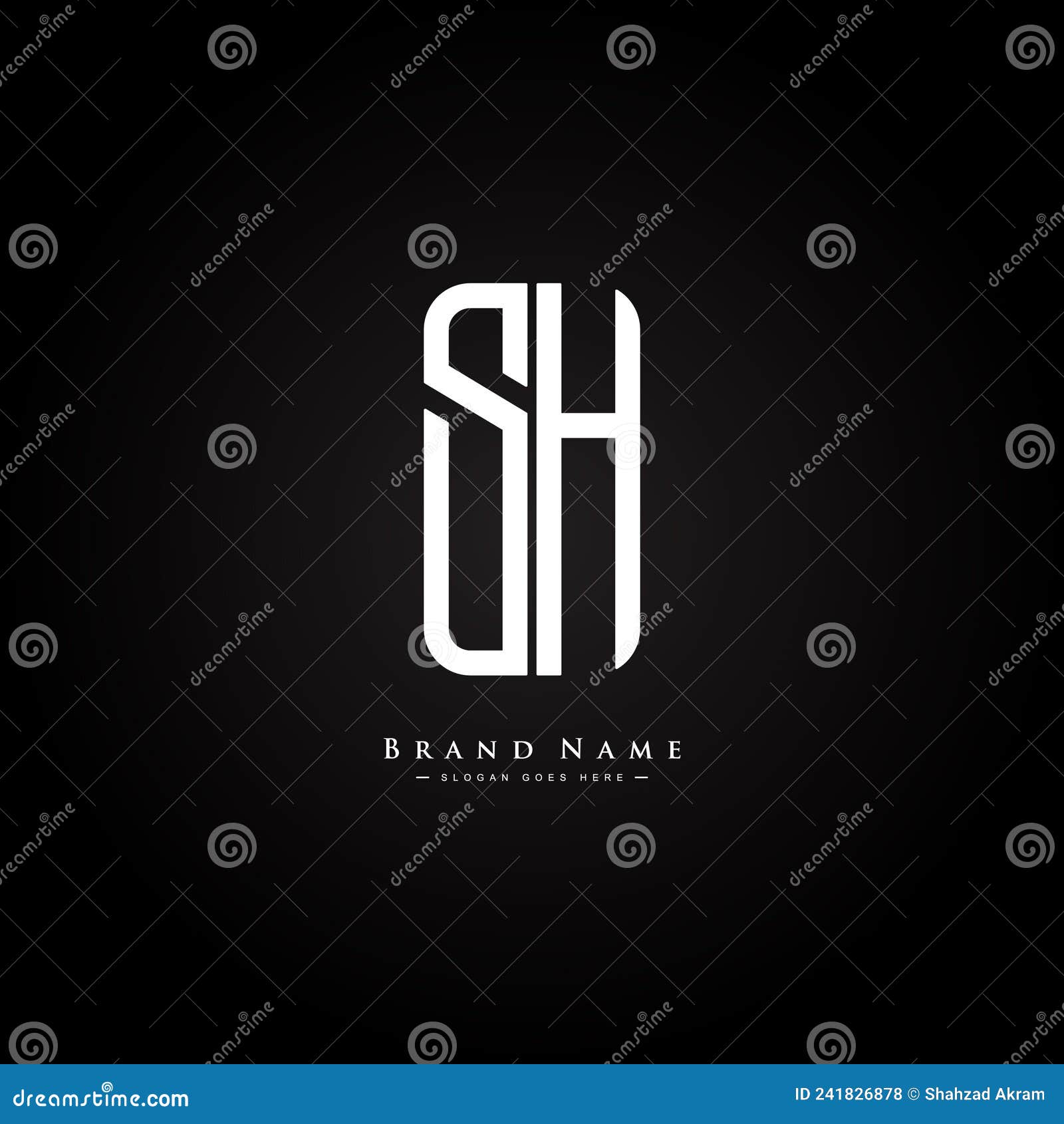Initial Letter SH Logo - Simple Business Logo Stock Vector ...