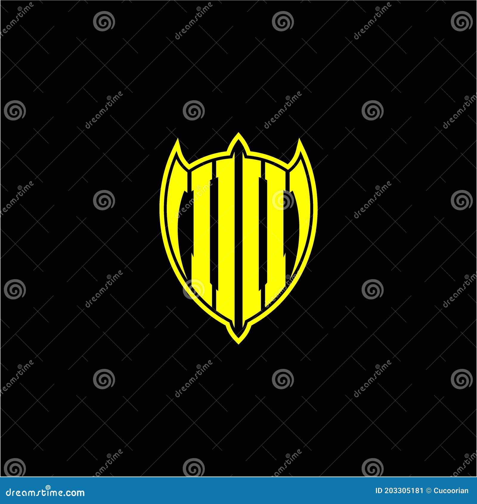 The Initial Letter of the Shield Logo I I is Yellow Stock Vector ...