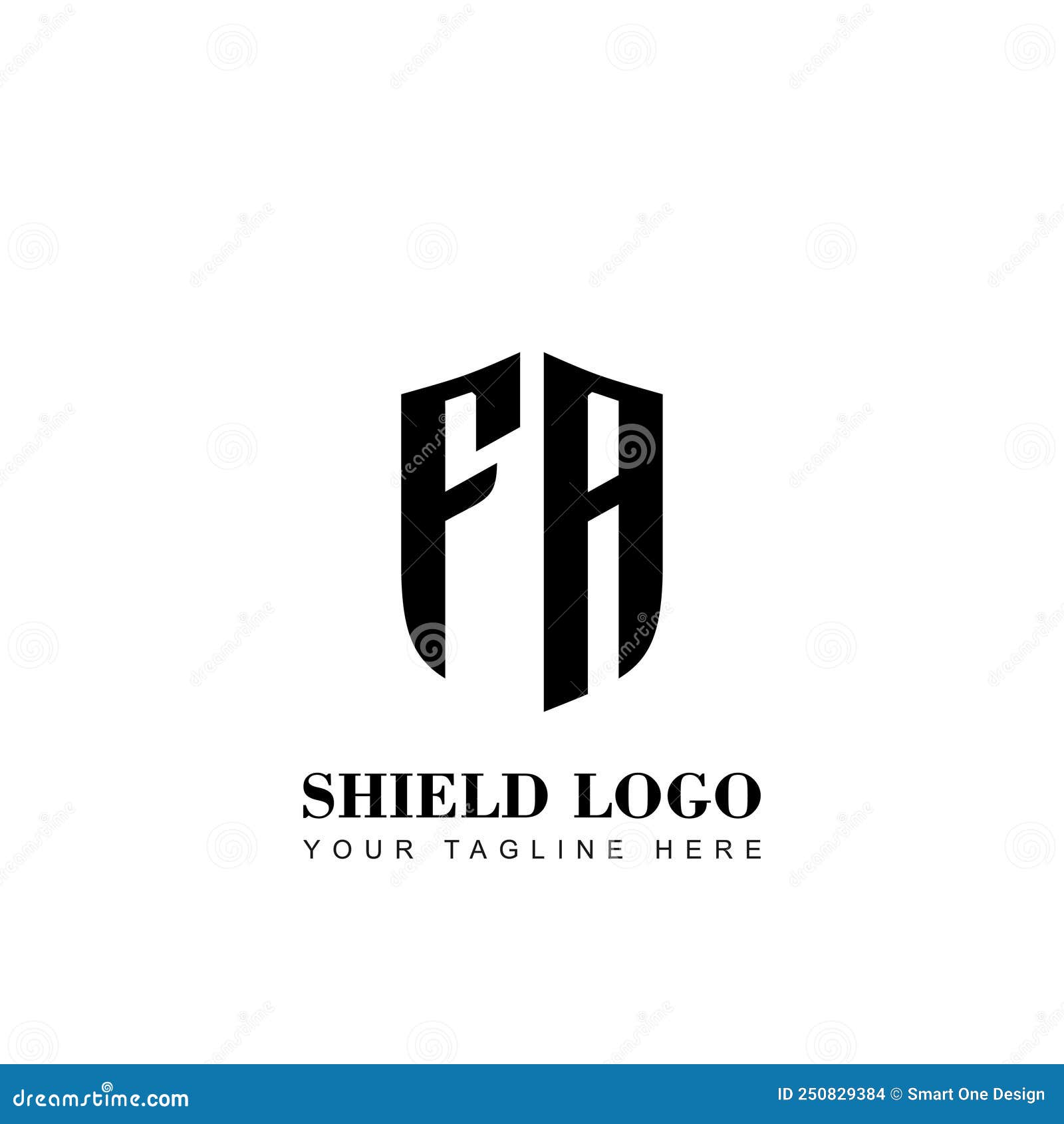 Initial FA Letter with Shield Style Logo Template Vector Stock Vector ...