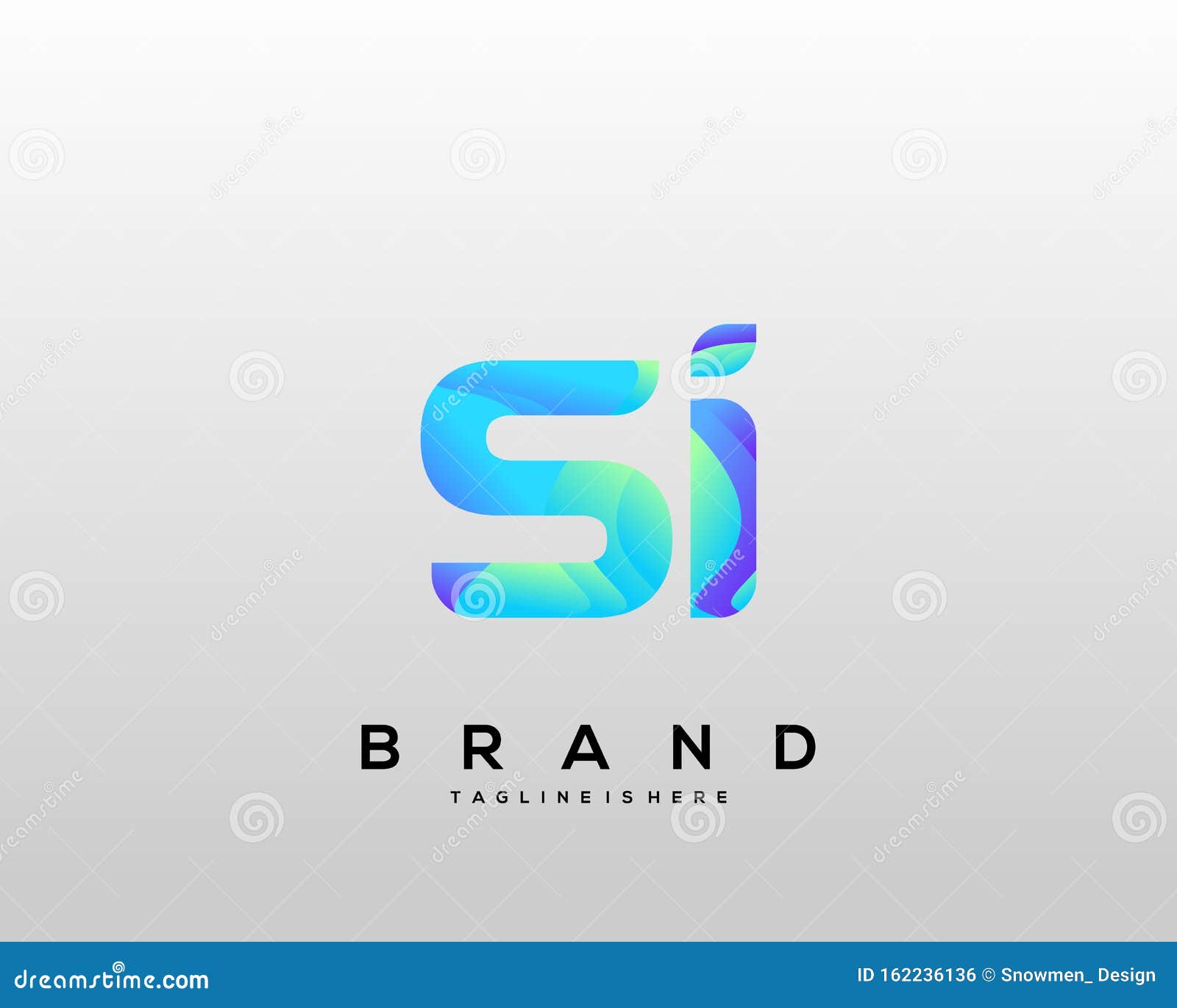Initial Letter SI Logo with Colorful Circle Background, Letter ...