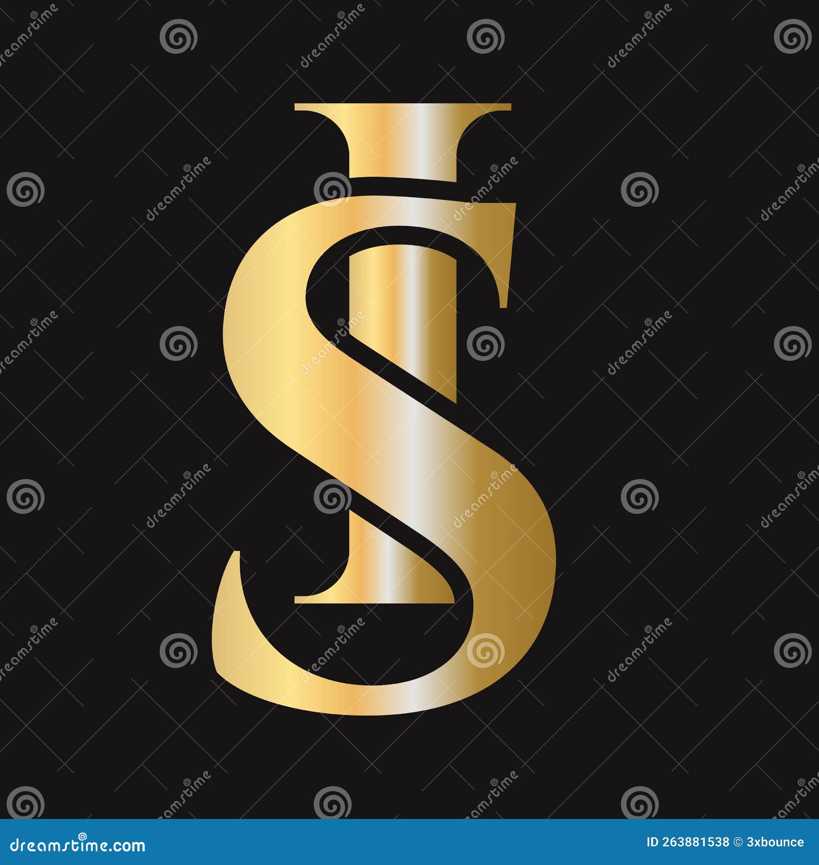 Initial Letter SI, is Logo Design Vector Template. Monogram SI Logotype ...