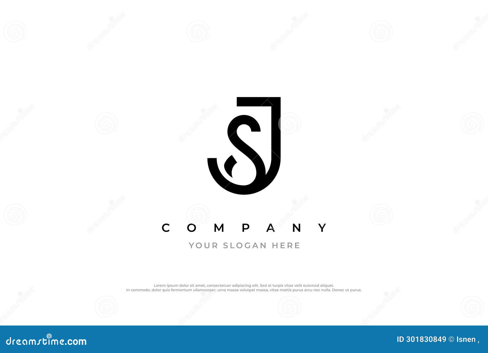 Initial Letter SJ or JS Logo Design Stock Vector - Illustration of ...