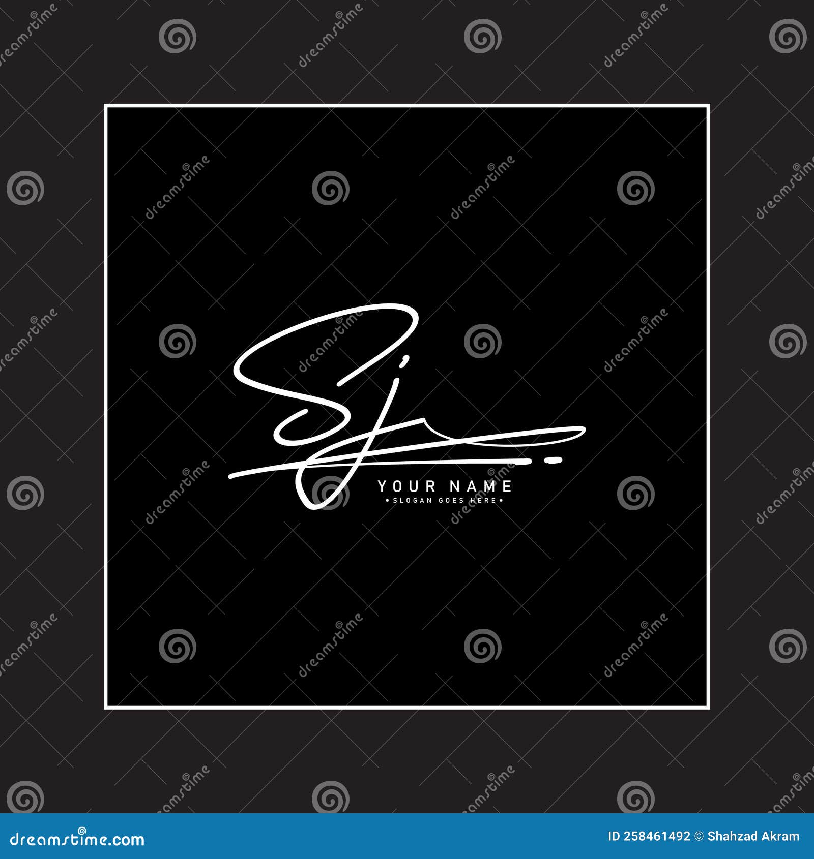 Initial Letter SJ Logo - Hand Drawn Signature Style Logo Stock Vector ...