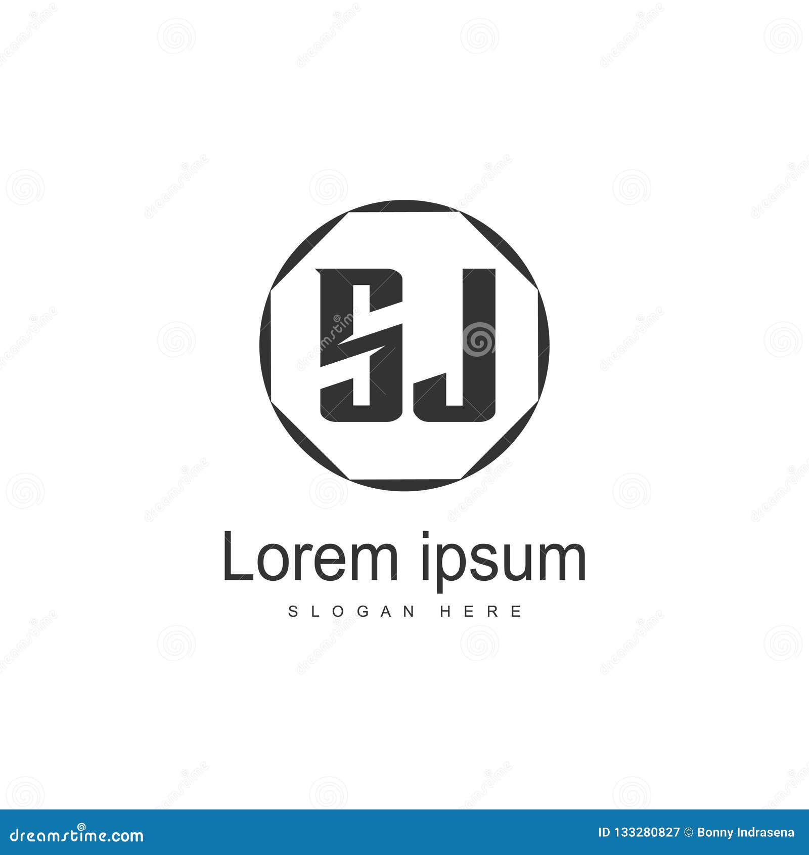 Initial Letter SJ Logo Template Design. Minimal Letter Logo Stock ...