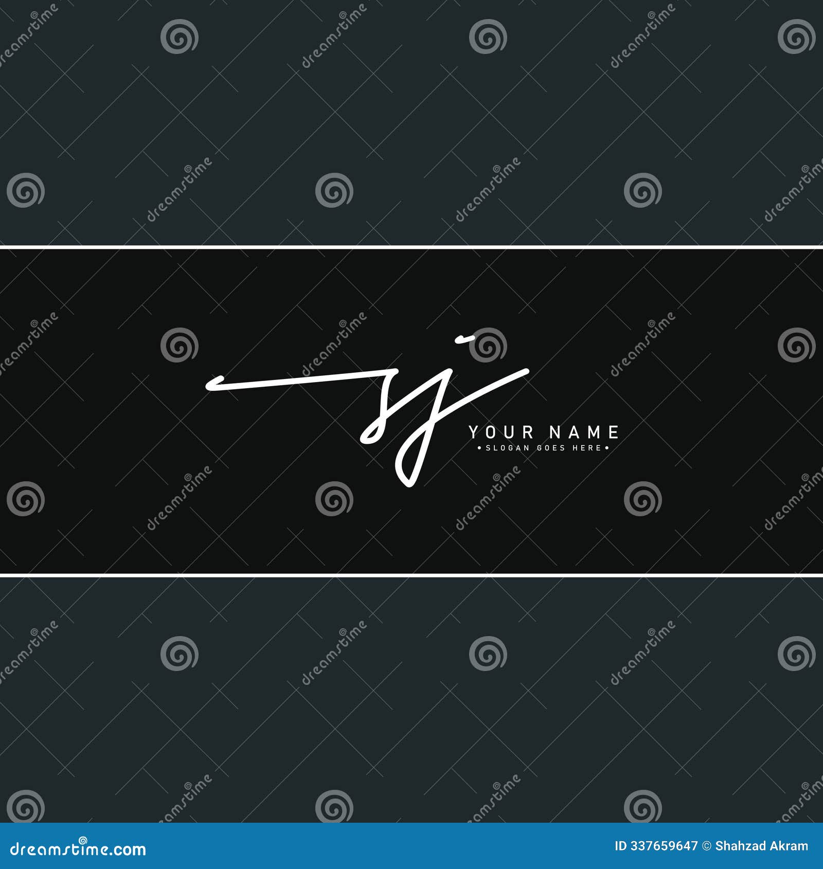 Initial Letter SJ Vector Logo Template in Handwritten Signature Style ...
