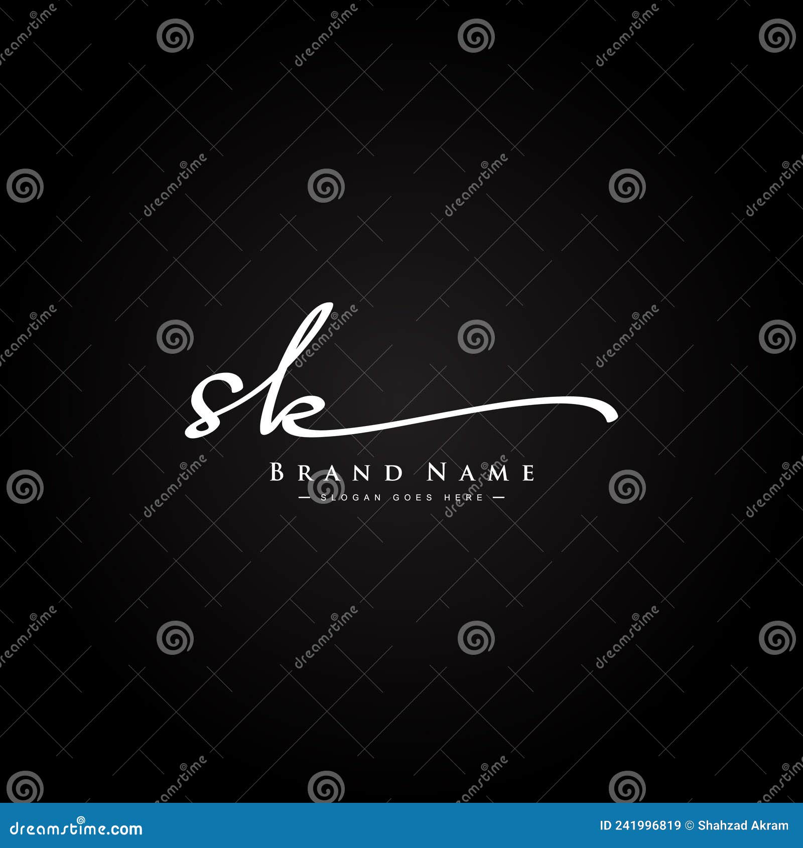 Initial Letter SK Logo - Hand Drawn Signature Logo Stock Vector ...