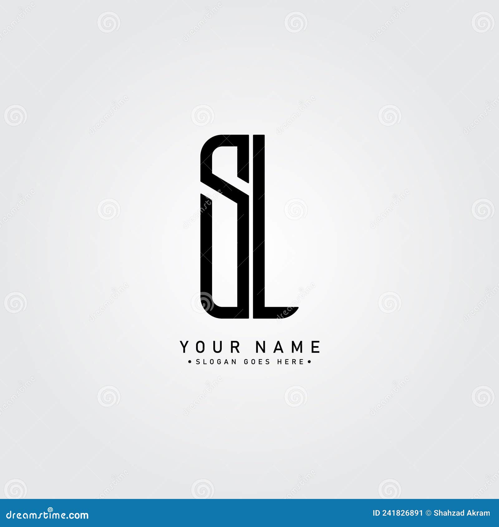 Initial Letter SL Logo - Simple Alphabet Logo Cartoon Vector ...