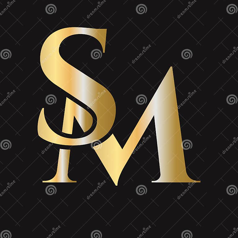 Initial Letter SM, MS Logo Design Vector Template. Monogram SM Logotype ...