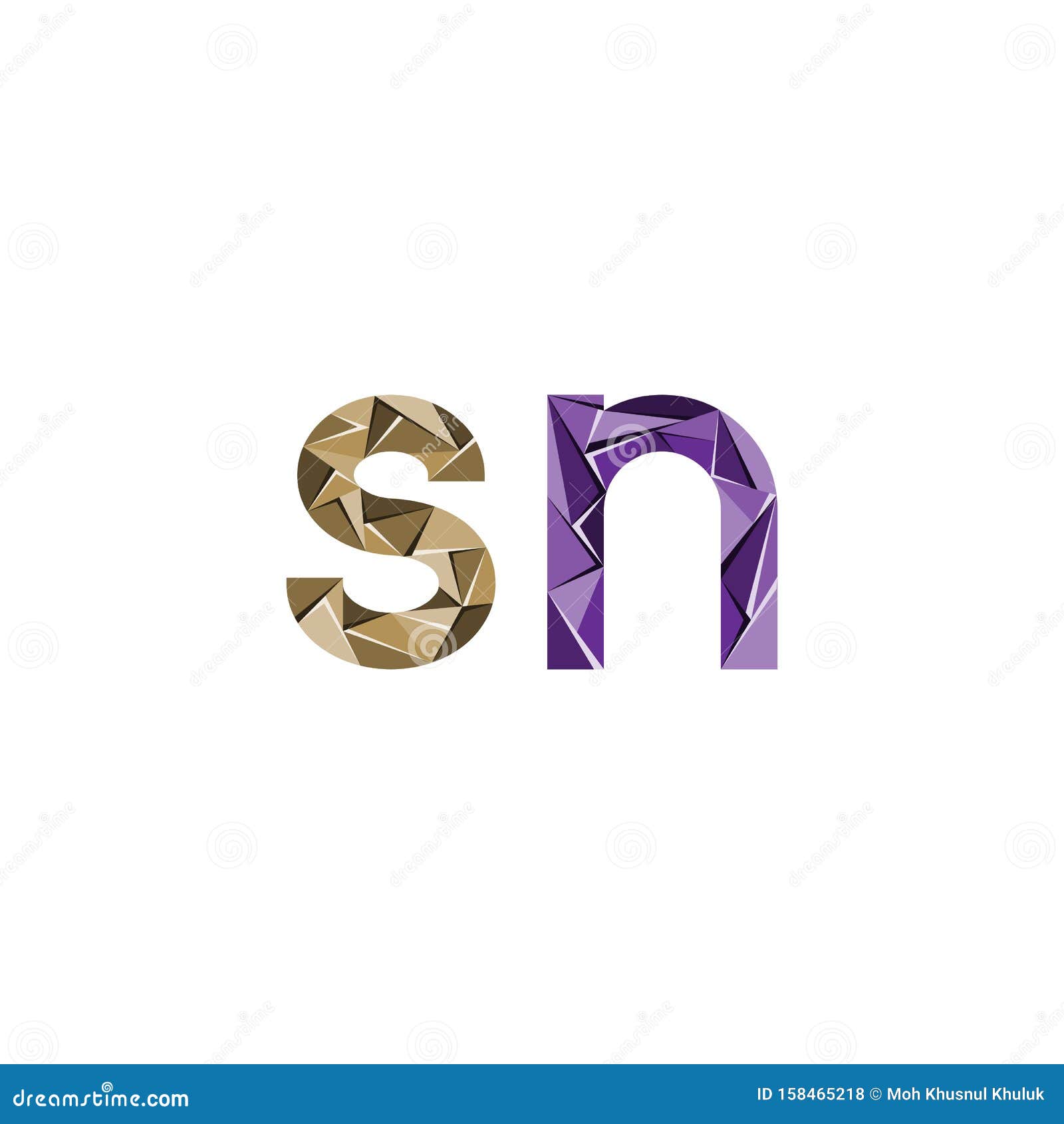 Initial Letter Sn Abstract Triangle Logo Vector Stock Vector ...