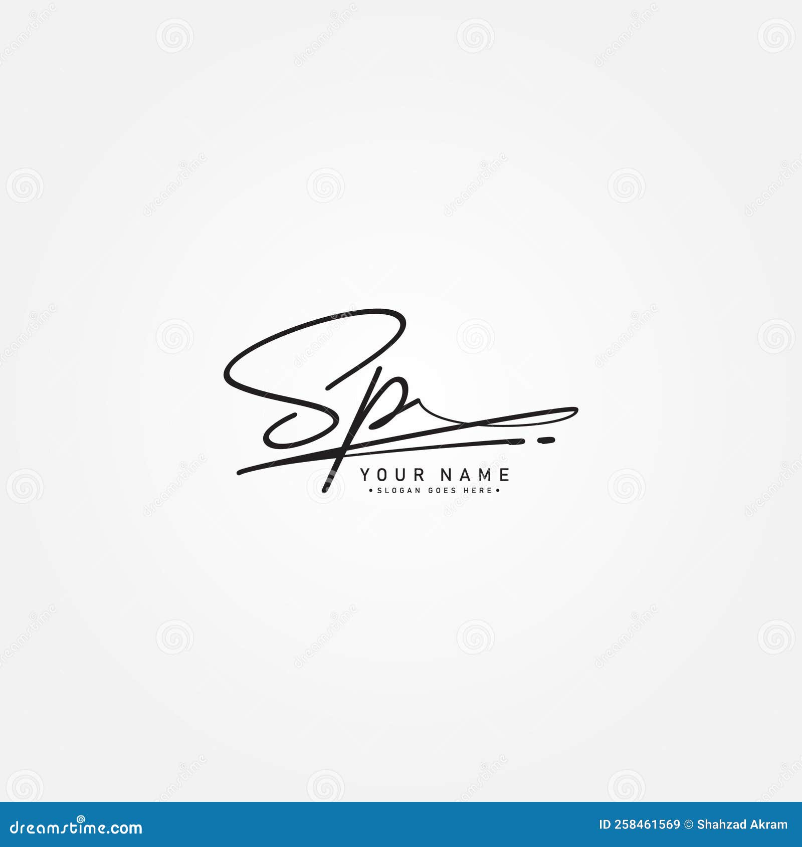 Initial Letter SP Logo - Hand Drawn Signature Logo Stock Vector ...