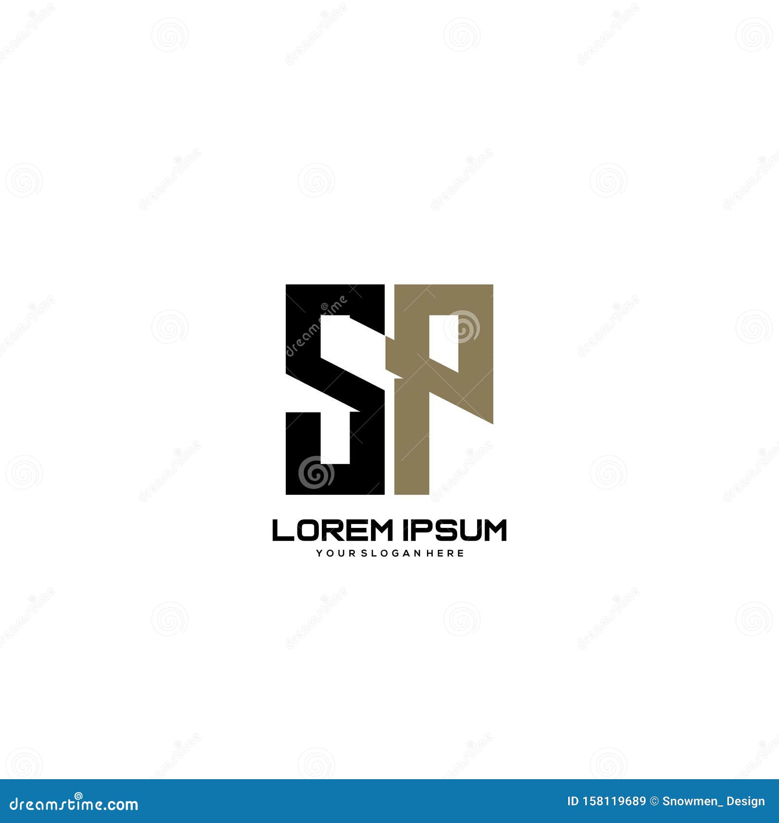 Initial Letter SP Minimalist Art Logo Vector Stock Vector ...