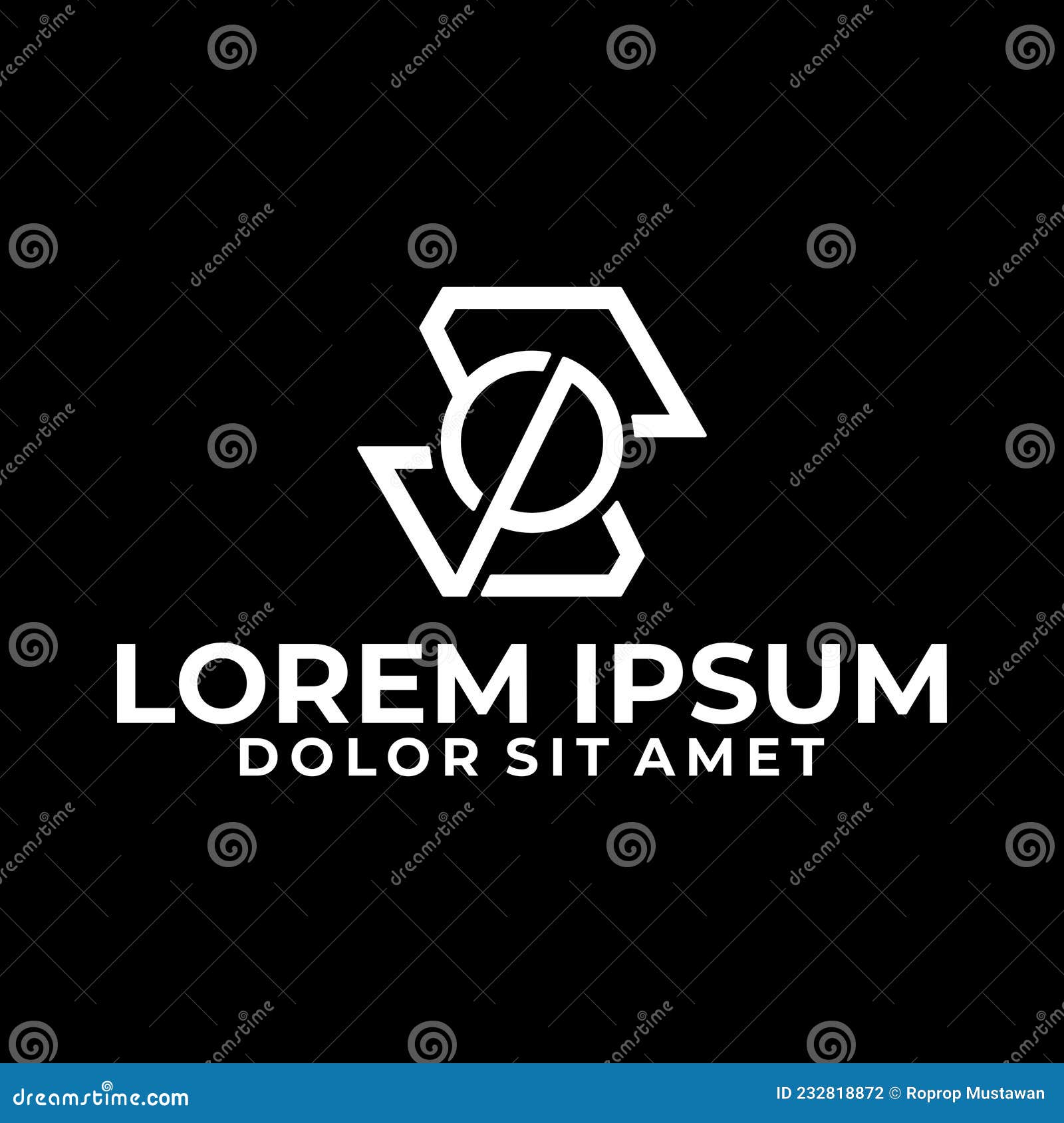 Initial Letter SP or PS Logo Template with Modern Abstract Hexagonal ...