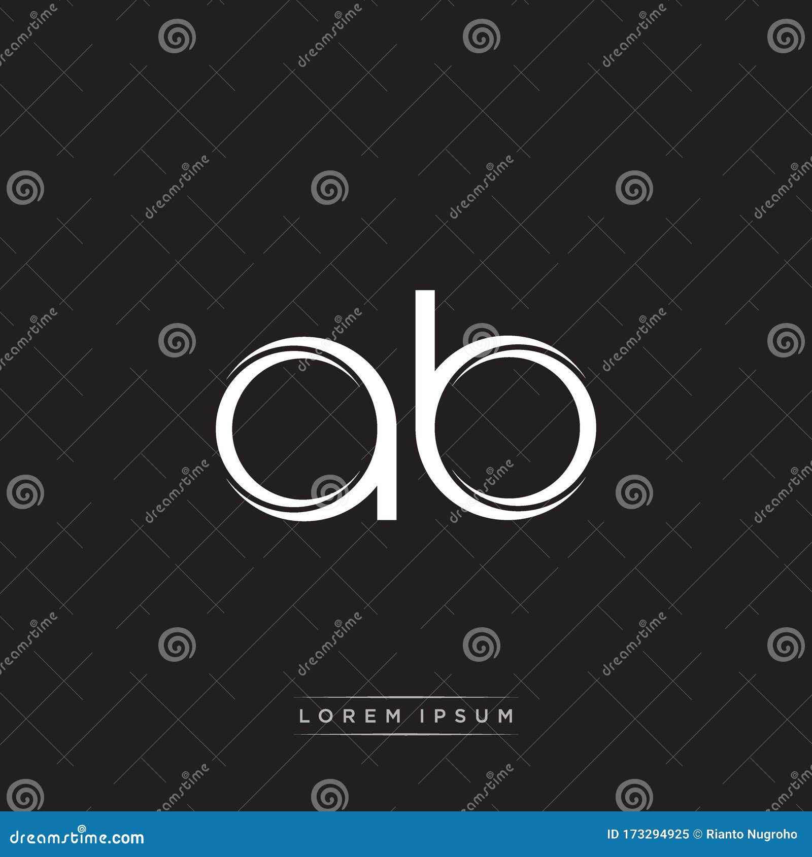 AB Initial Letter Split Lowercase Logo Modern Monogram Template ...