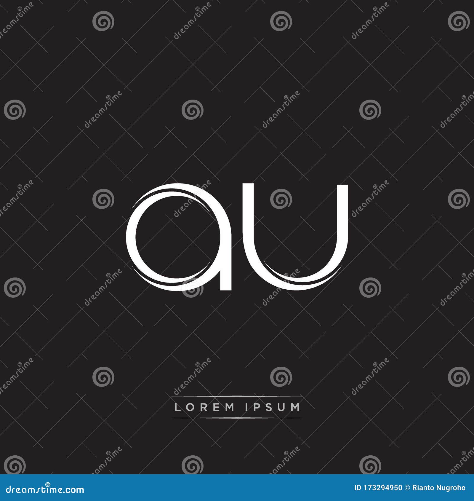 AU Initial Letter Split Lowercase Logo Modern Monogram Template ...