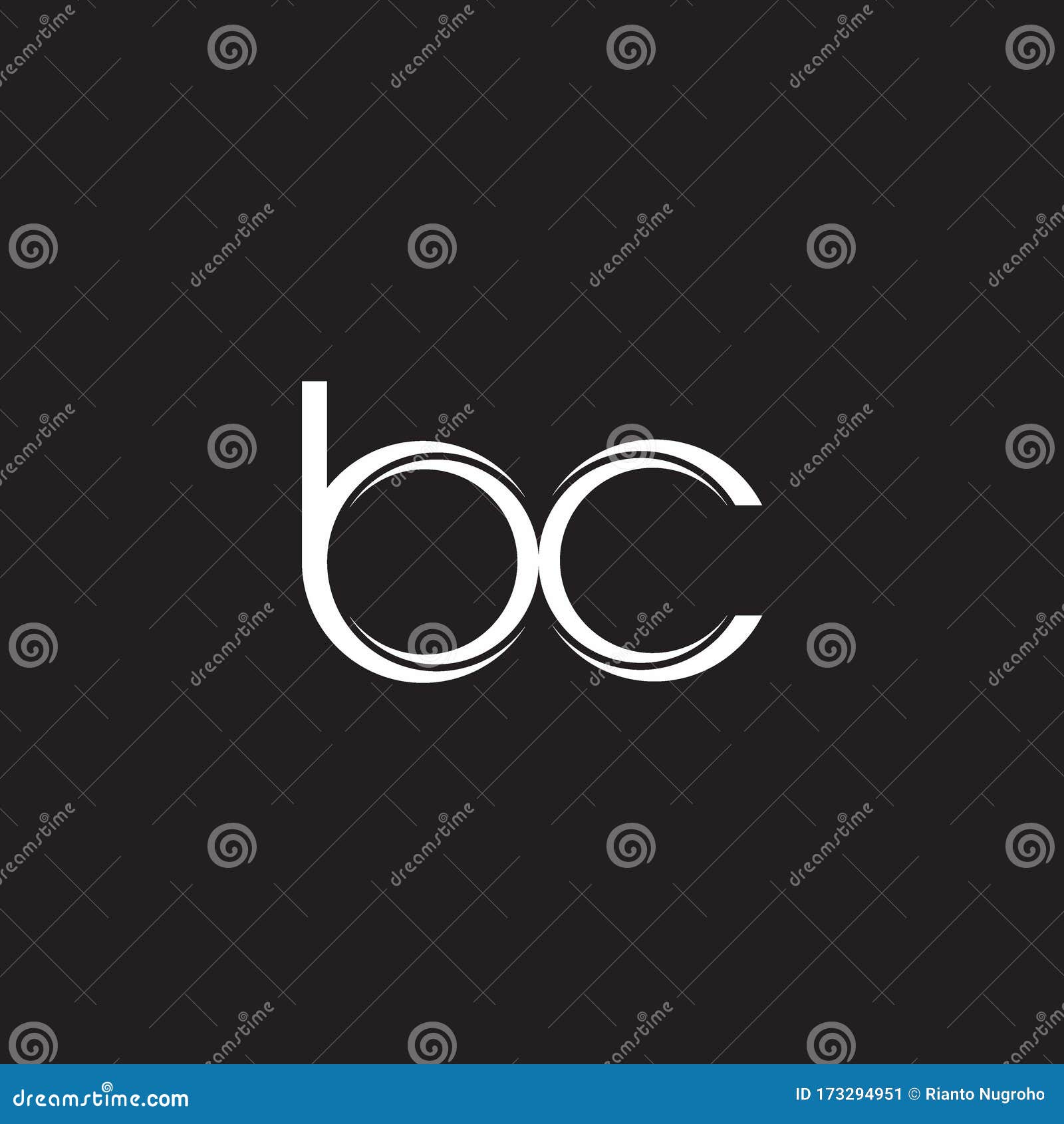 BC Initial Letter Split Lowercase Logo Modern Monogram Template Isolated on Black White Stock ...